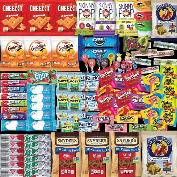 Ultimate Snack Box 100 count - Variety Assortment of Crackers, Cookies ...