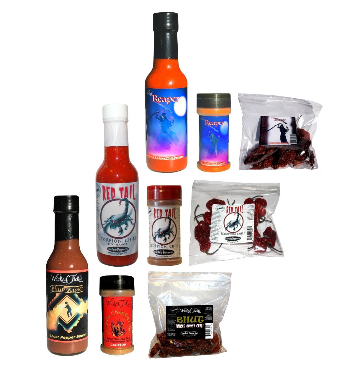 Ultimate Spice Gift Set Ghost Pepper Scorpion Reaper Hot Sauce Peppers ...