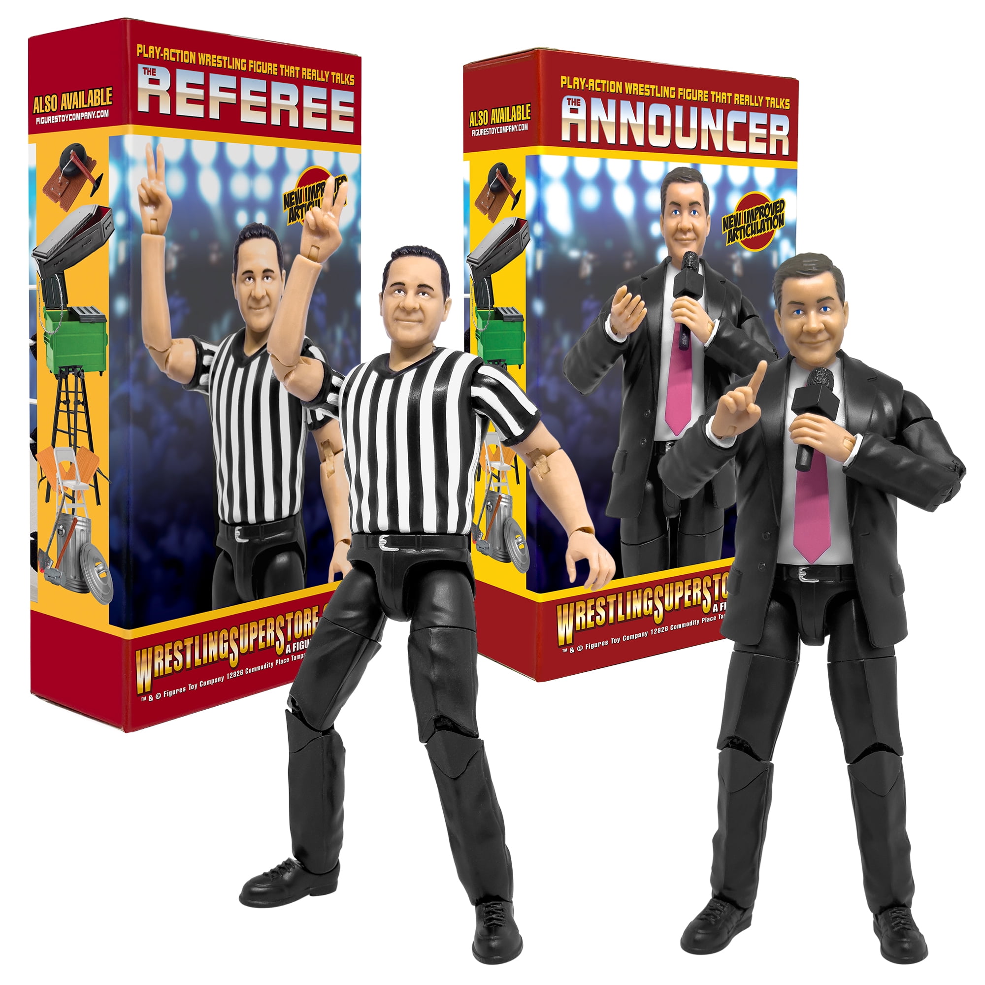 Ultimate Talking Wrestling Referee & Announcer Figures for WWE & AEW ...