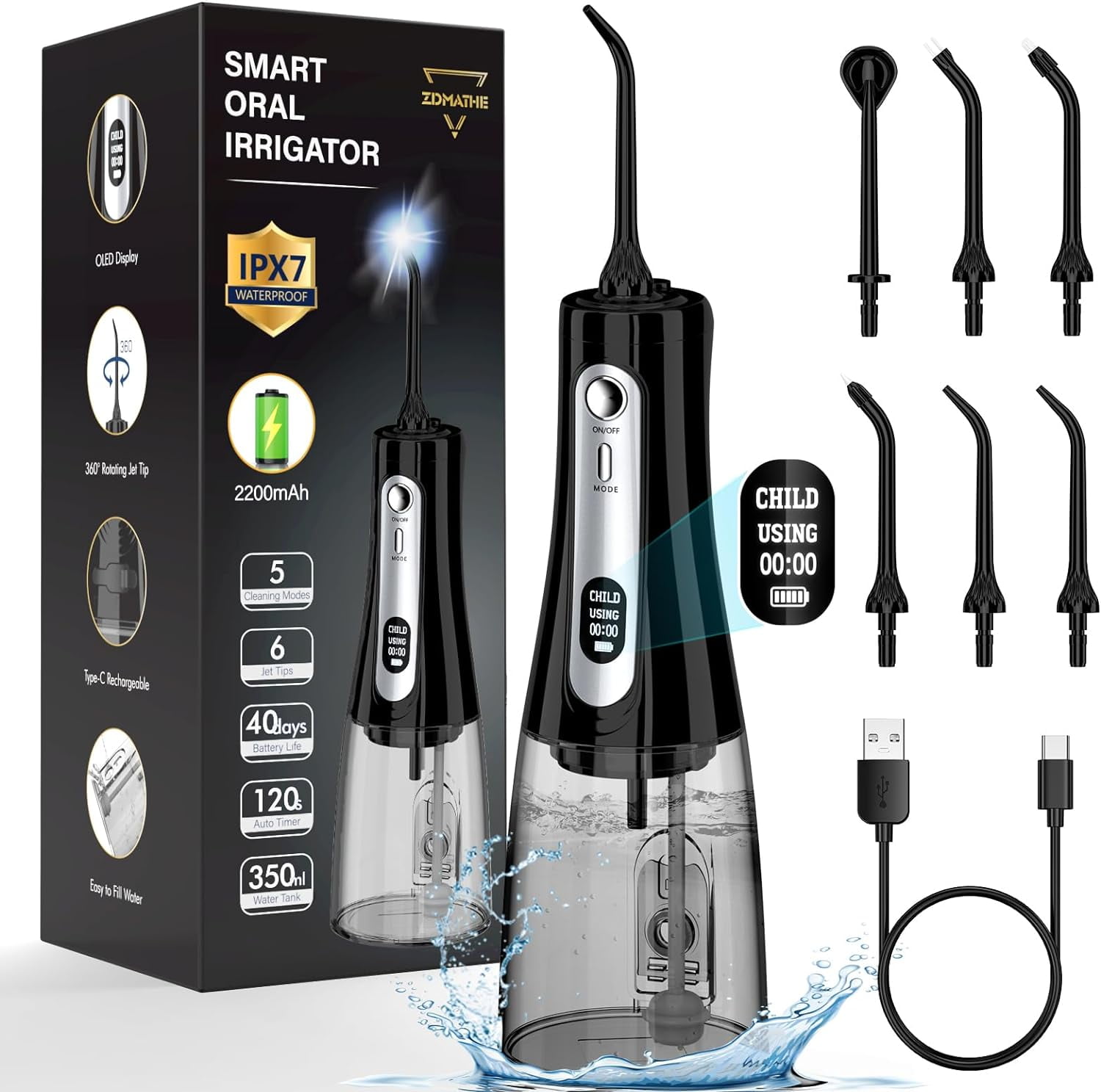 Ultimate Teeth Cleaning with 350ML Water Dental Flosser Cordless - High ...