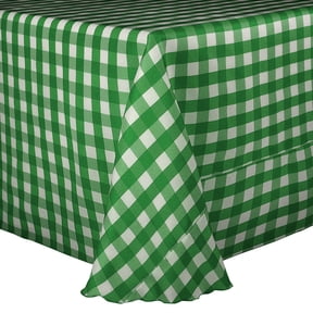Ultimate Textile 96-Inch Round Polyester Checkered Tablecloth Red and ...