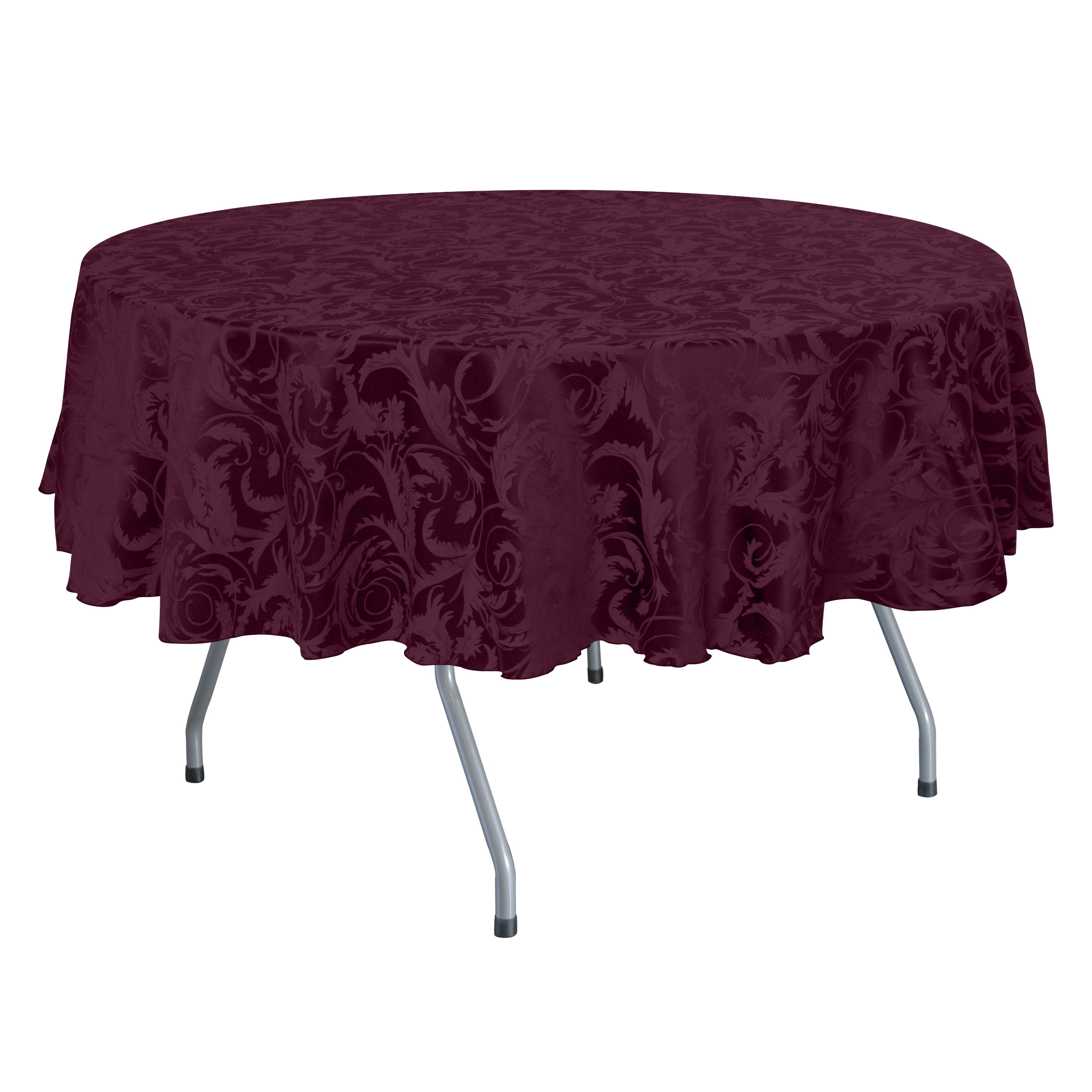 Ultimate Textile (2 Pack) Damask Melrose 72-Inch Round Tablecloth ...