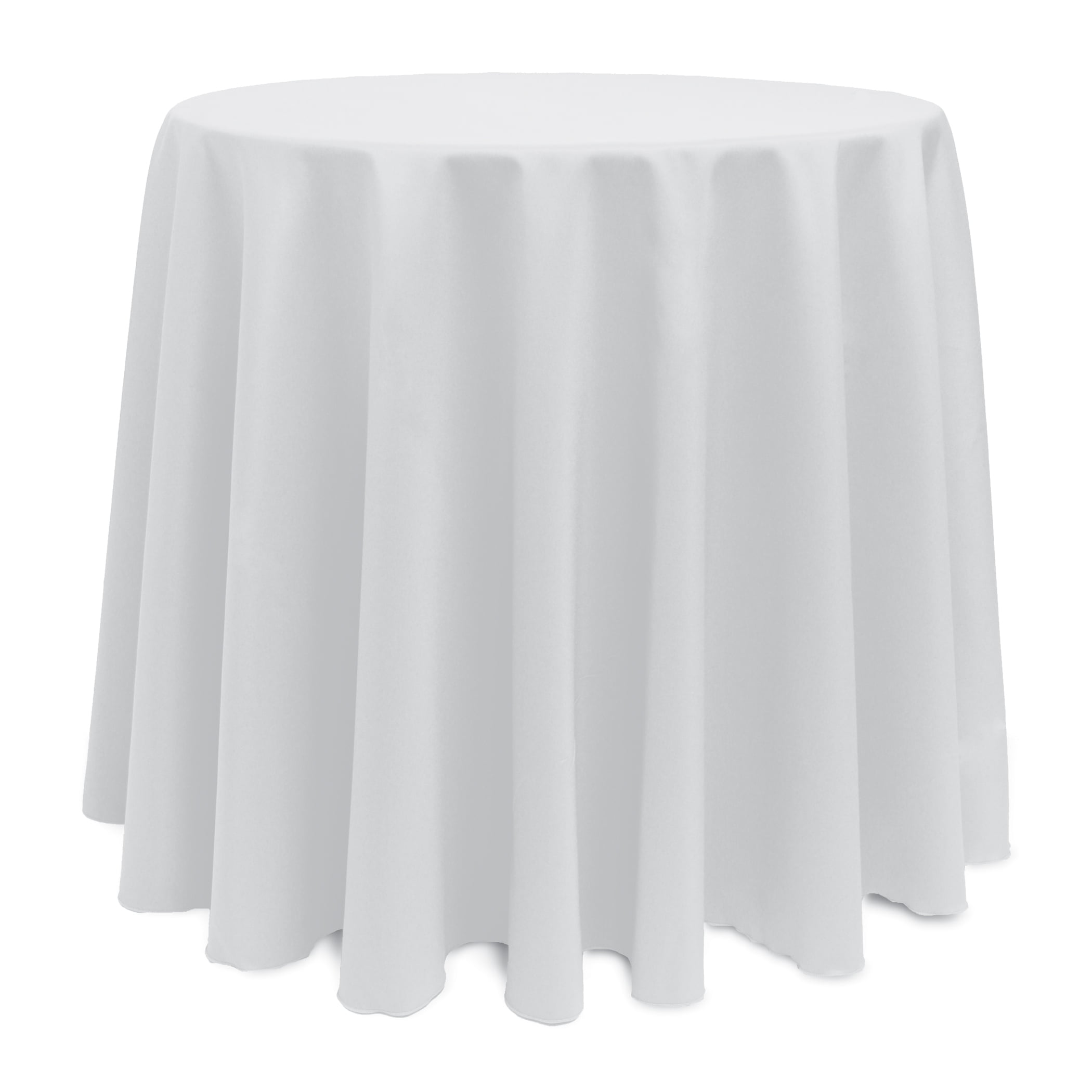 Ultimate Textile Polyester Linen Tablecloth, White, 114-Inch Round, 5 ...