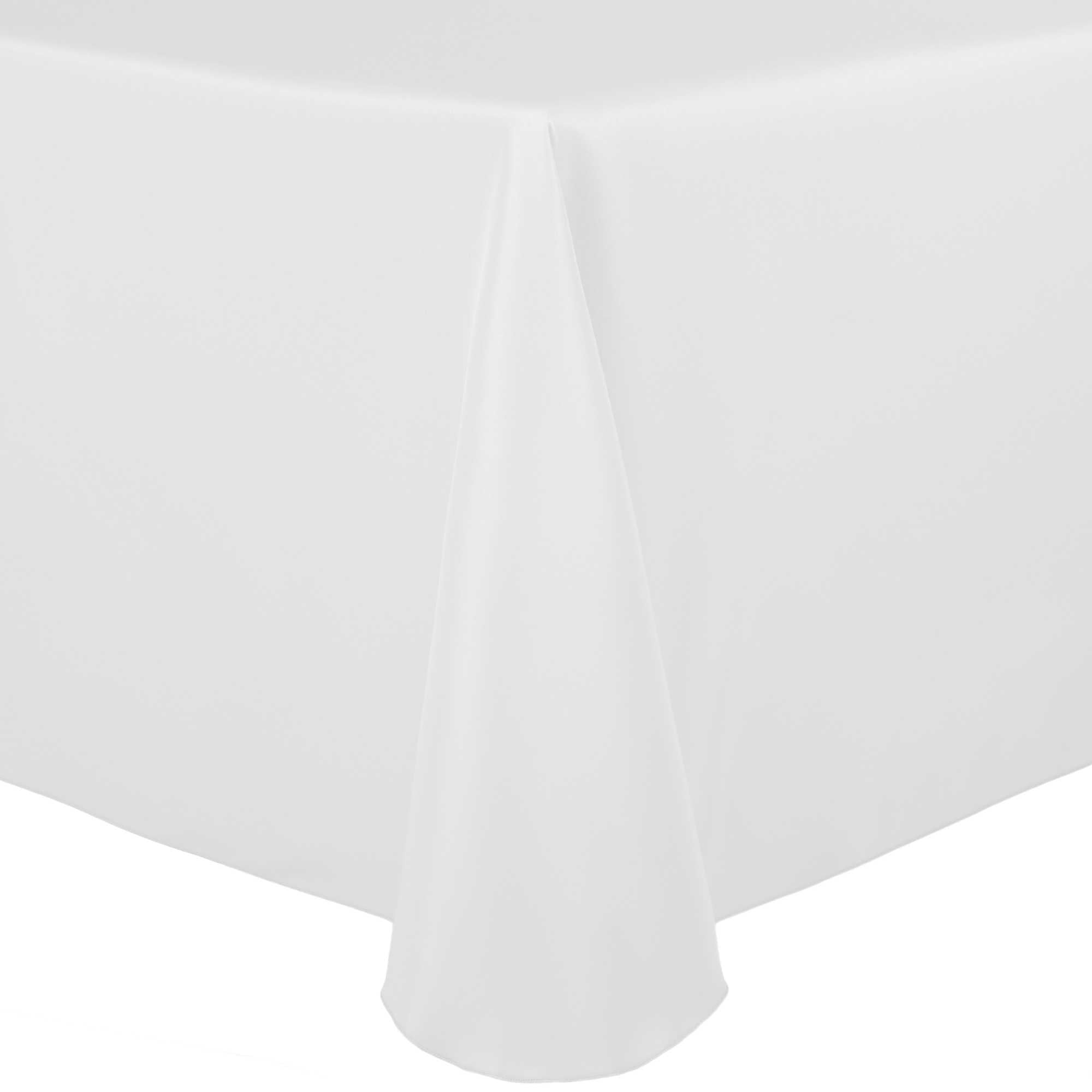 Ultimate Textile Polyester Linen Tablecloth, White, 96 x 54-Inch Oval ...