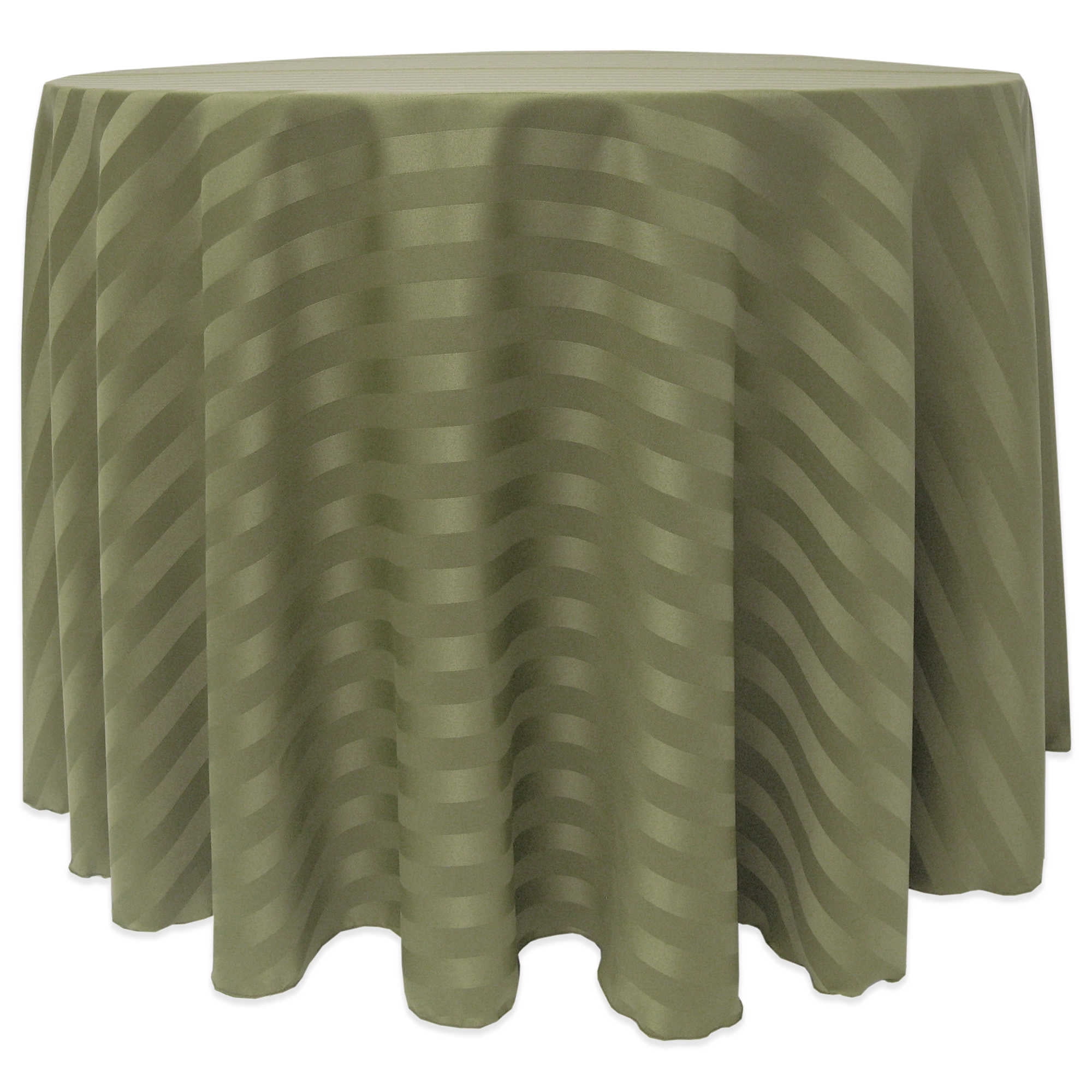 Ultimate Textile Satin-Stripe 60-Inch Round Tablecloth Army Green ...