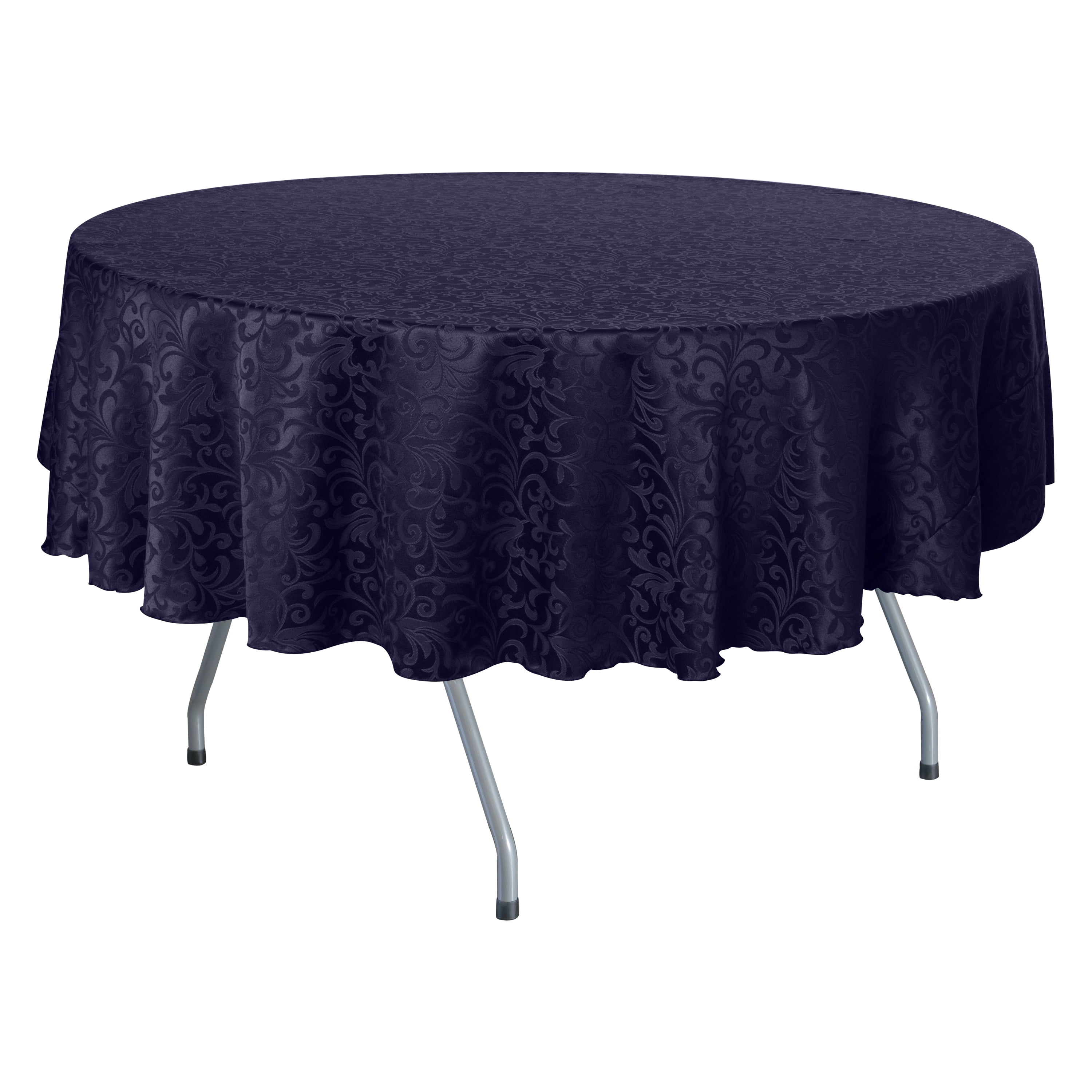 Ultimate Textile Somerset 60-Inch Round Damask Tablecloth Plum Purple ...