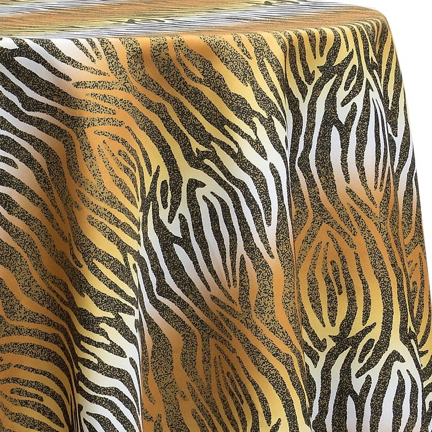 Ultimate Textile Tiger Animal Print Ombre 84-Inch Round Tablecloth ...