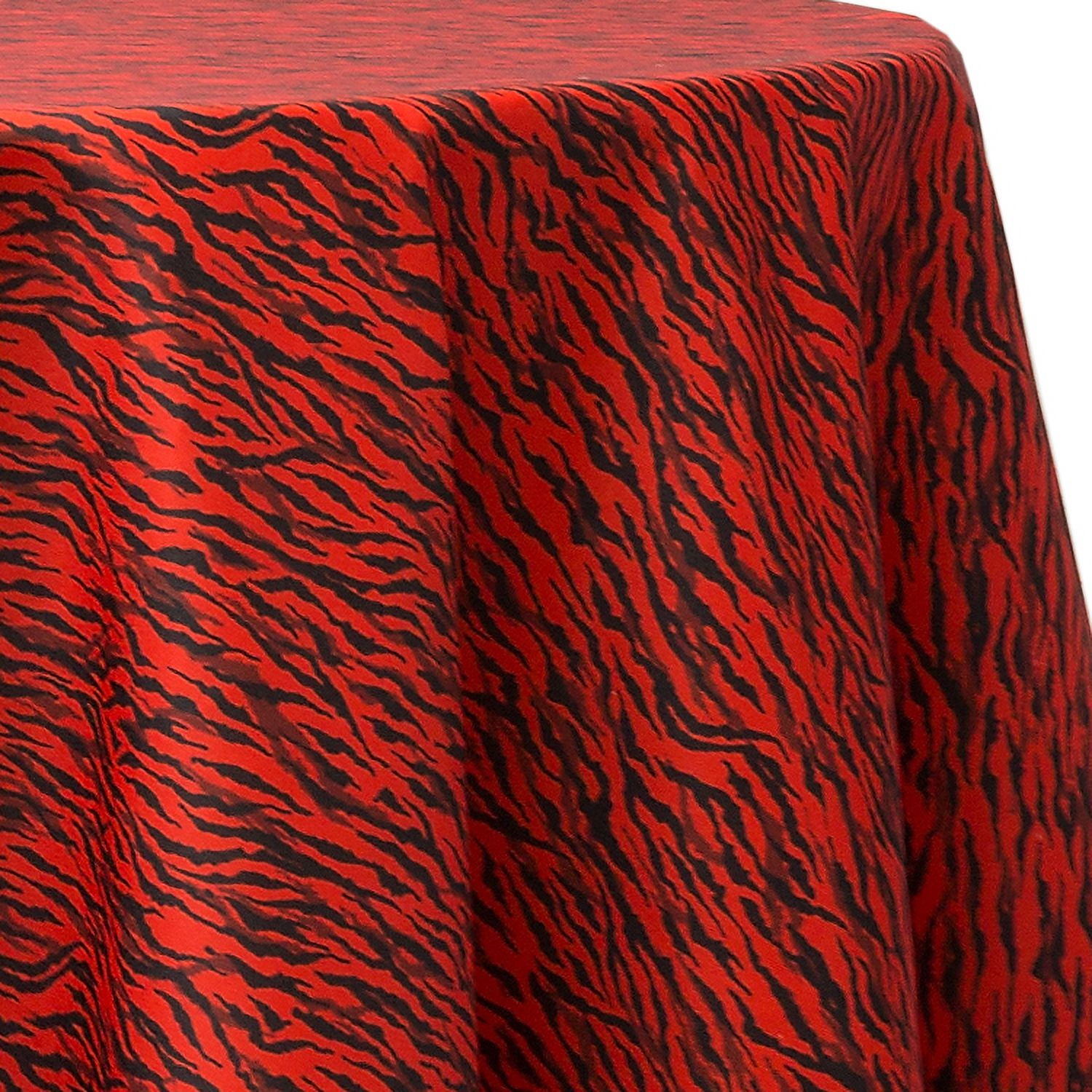 Ultimate Textile Tiger Animal Print Red 96-Inch Round Patterned ...
