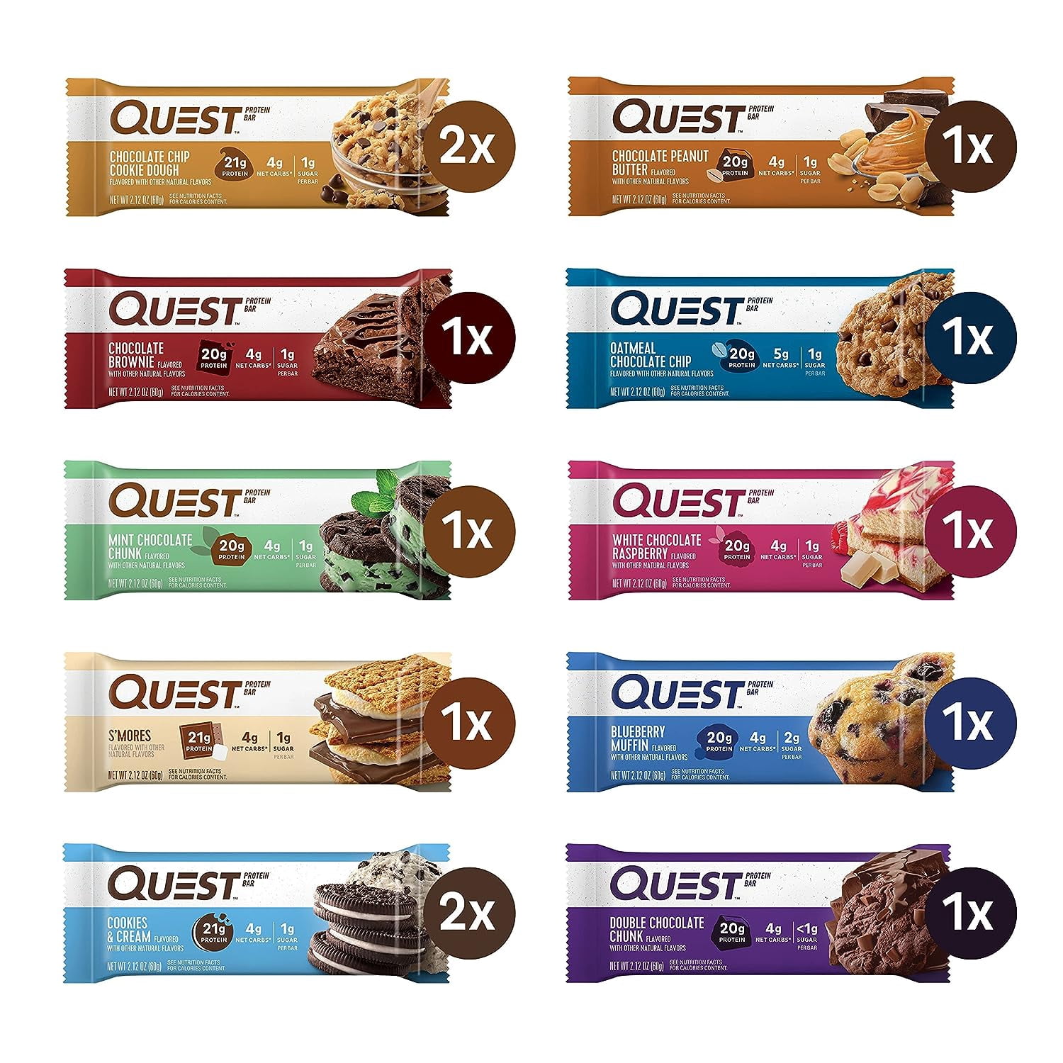Ultimate Variety Pack Protein Bars, High Protein, Low Carb, Gluten Free ...
