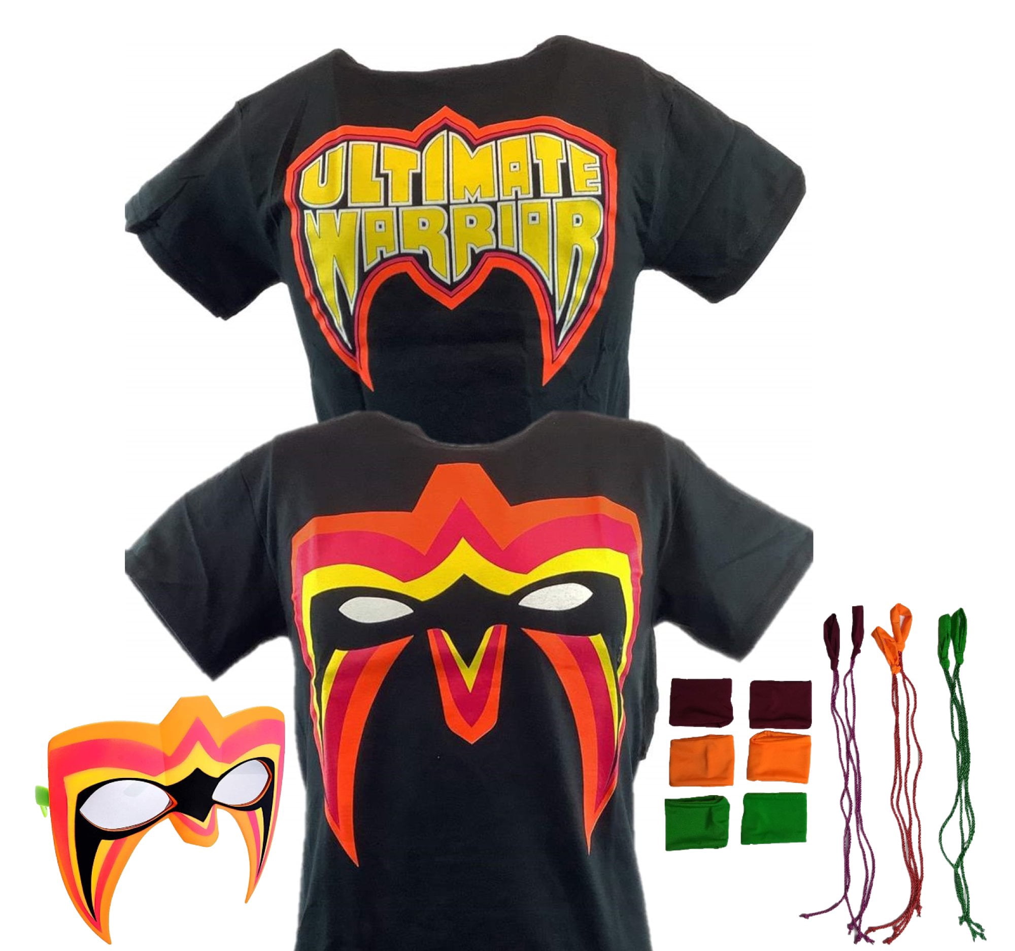 Ultimate Warrior T-shirt Mask Shades Tassels Adult Costume - Walmart.com