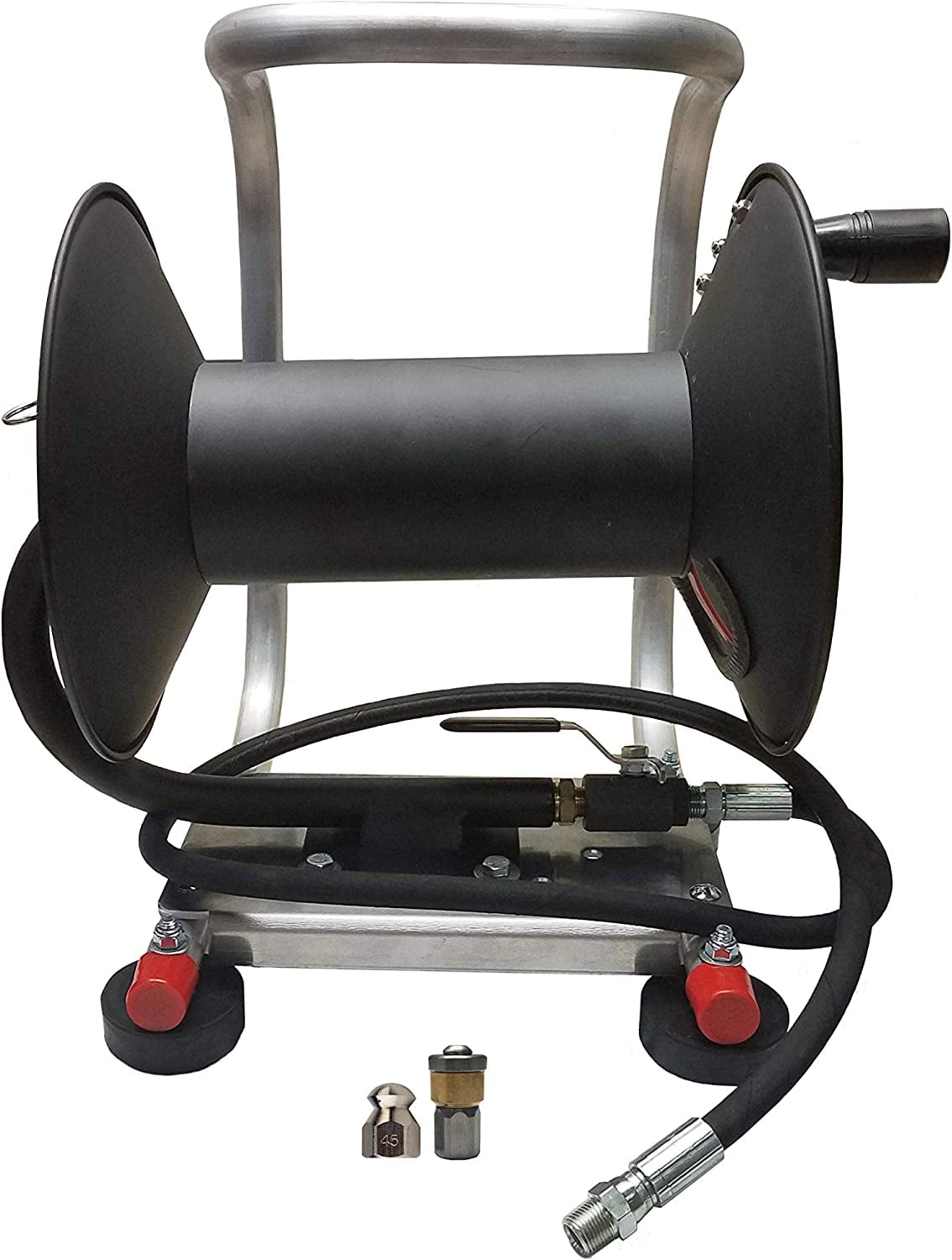 Ultimate Washer Sewer Jetter Hose Reel Kit, 150 FT, 1/4” Hose, 4000 PSI ...
