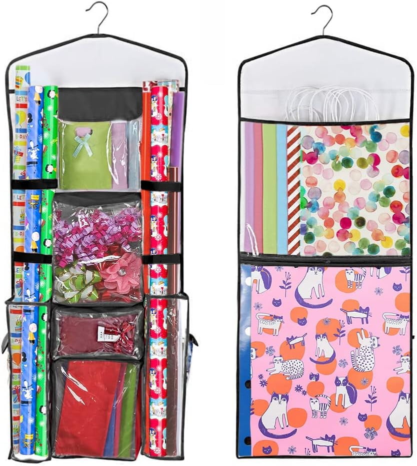 Ultimate Wrapping Paper Storage Organizer - Over The Door Hanging ...