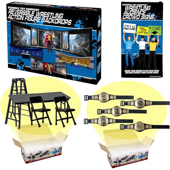 Ultimate Wrestling Figure Collectors Set for WWE & AEW Action Figures ...