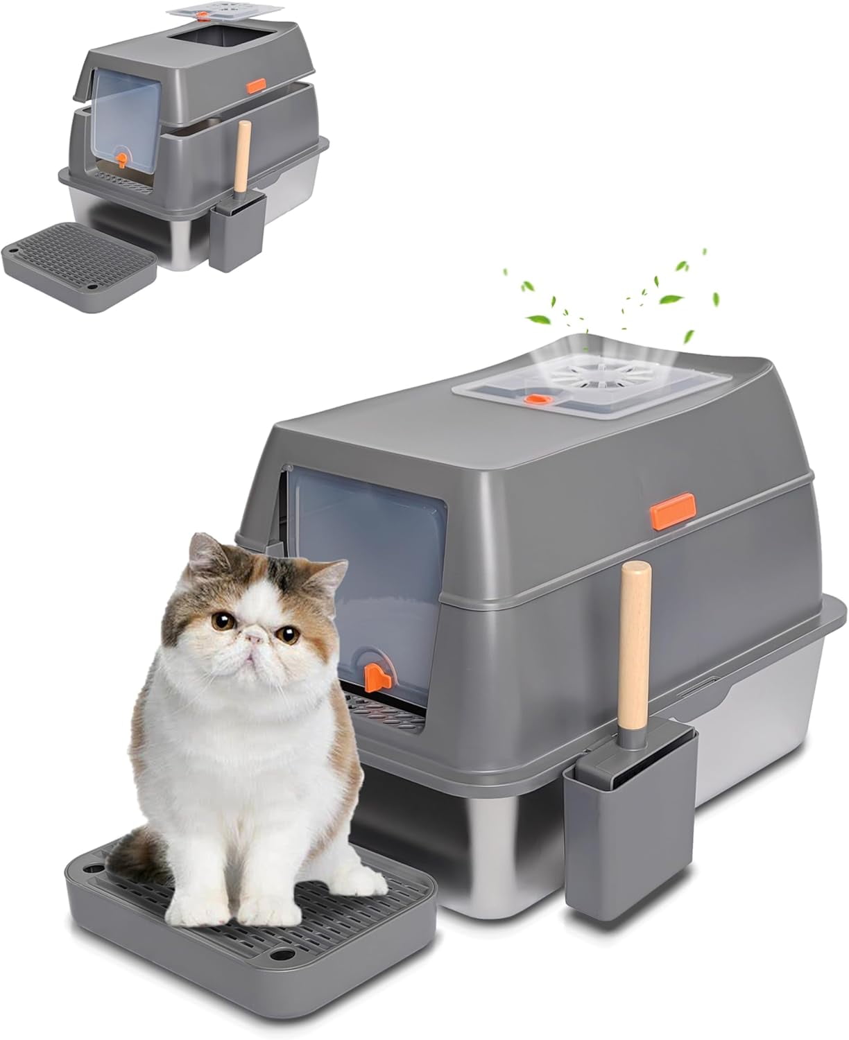 Ultimate XL Stainless Steel Litter Box with Lid Spacious & Stylish ...