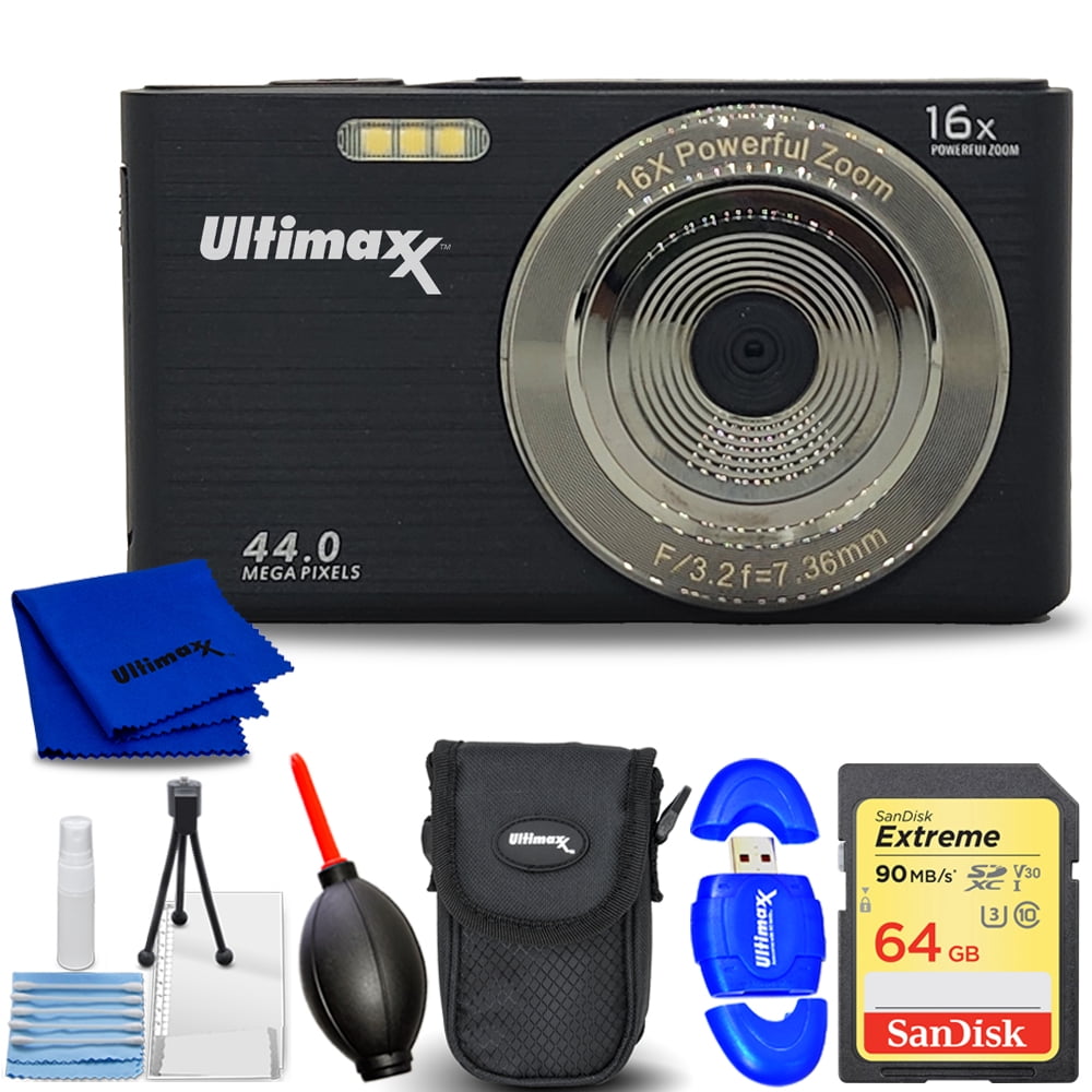 Ultimaxx 44MP Digital Compact Camera with 16x Digital Zoom w/ 32GB Card ...