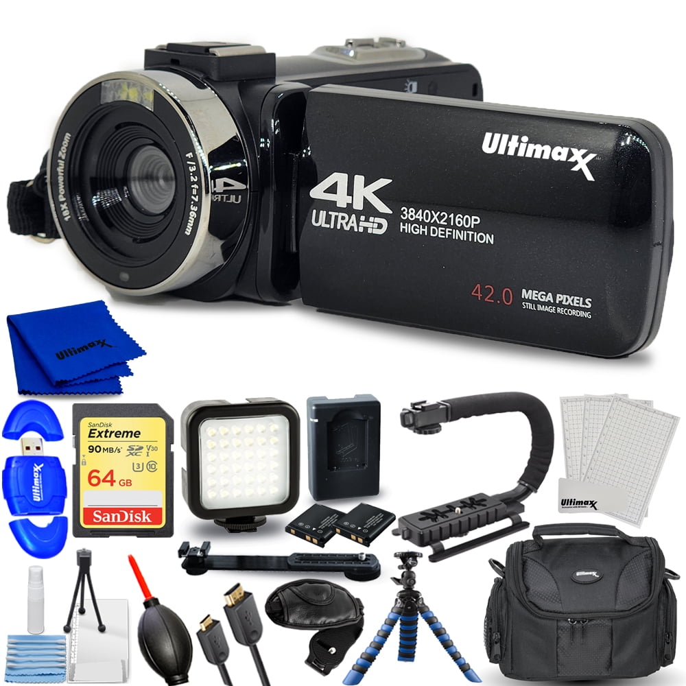 Ultimaxx 4K Ultra HD Camcorder, 42MP, 18x Zoom, Digital Vlog Camera ...