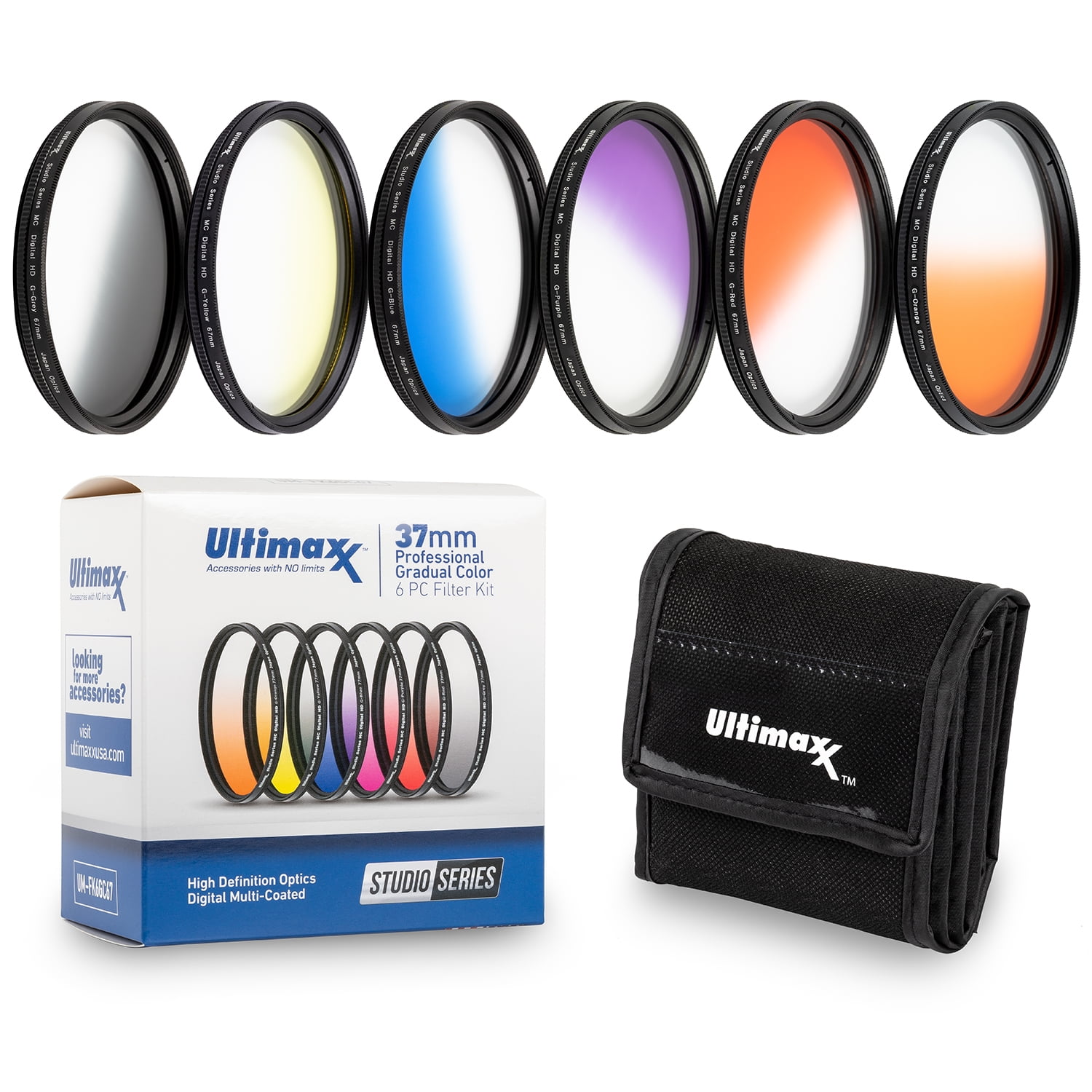 Ultimaxx 6 Piece Gradual Color Filter Kit, Orange, Yellow, Blue, Purple ...