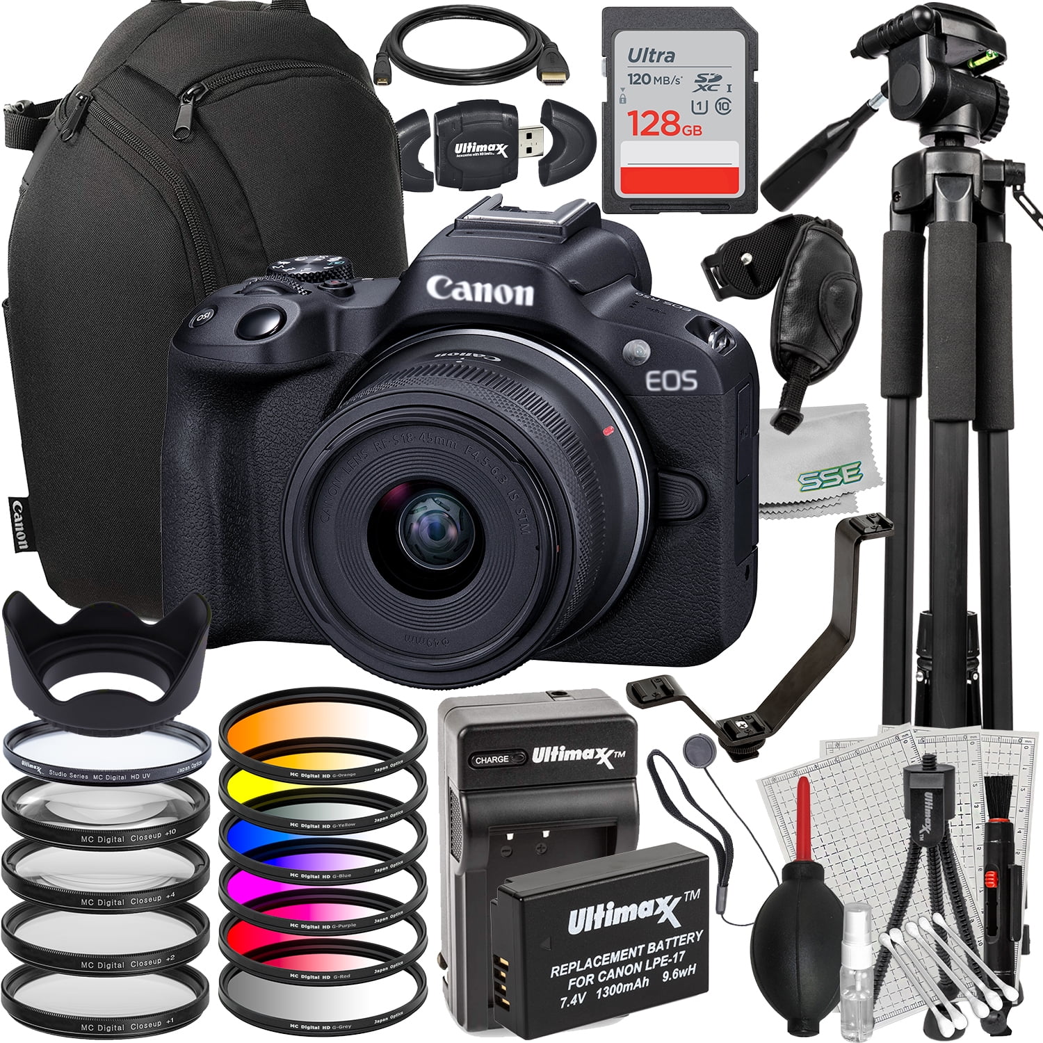 Ultimaxx Advanced Canon EOS R50 Mirrorless Camera w/ 18-45mm Lens ...