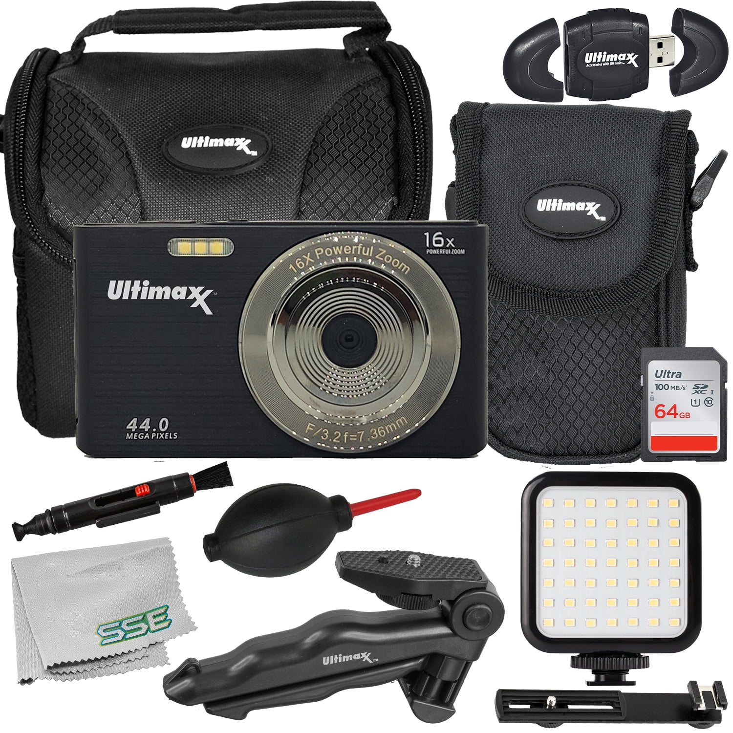 Ultimaxx Advanced Point & Shoot Digital Camera Bundle - Includes: 64GB ...