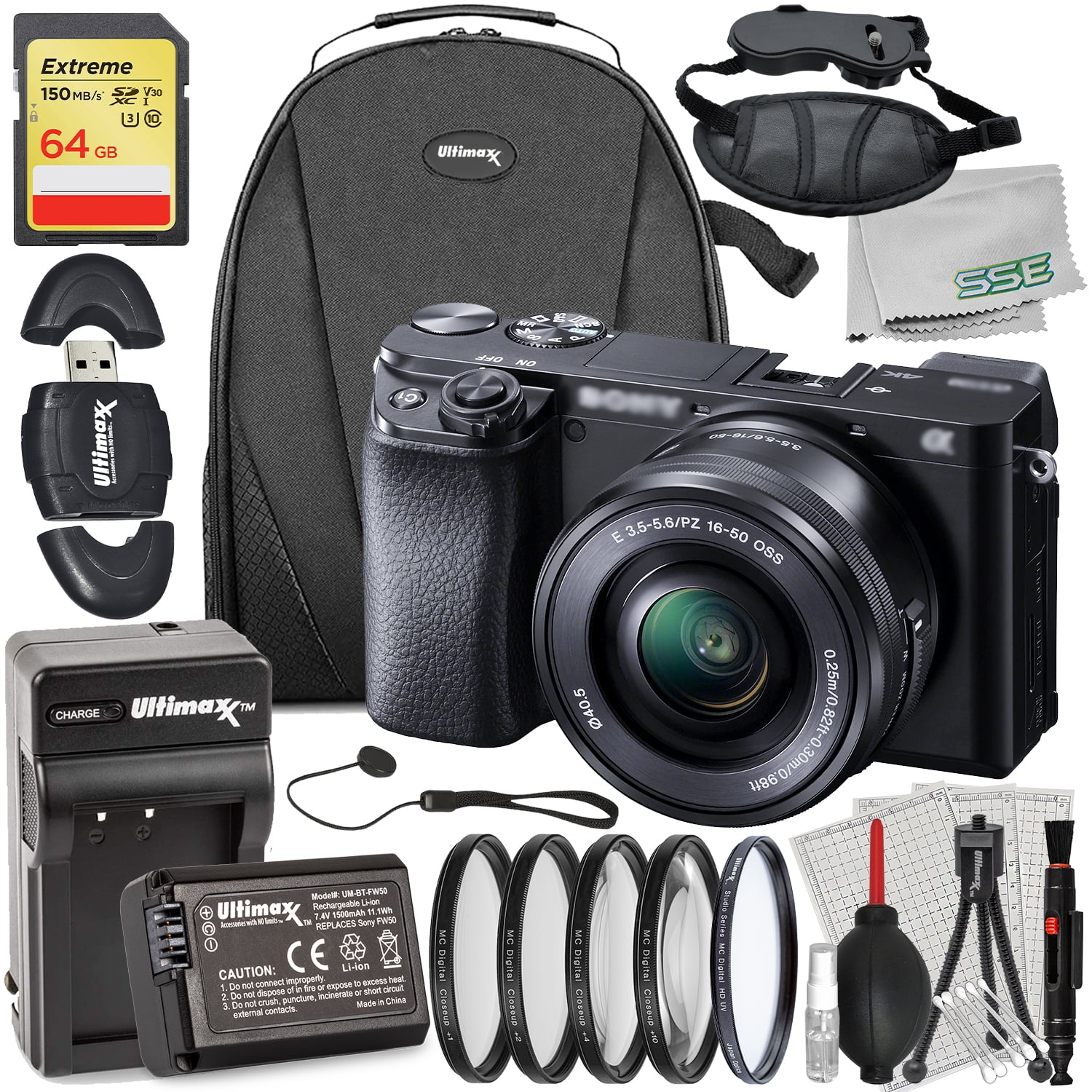 Ultimaxx Advanced Sony a6100 Mirrorless Camera with 16-50mm Lens Bundle ...