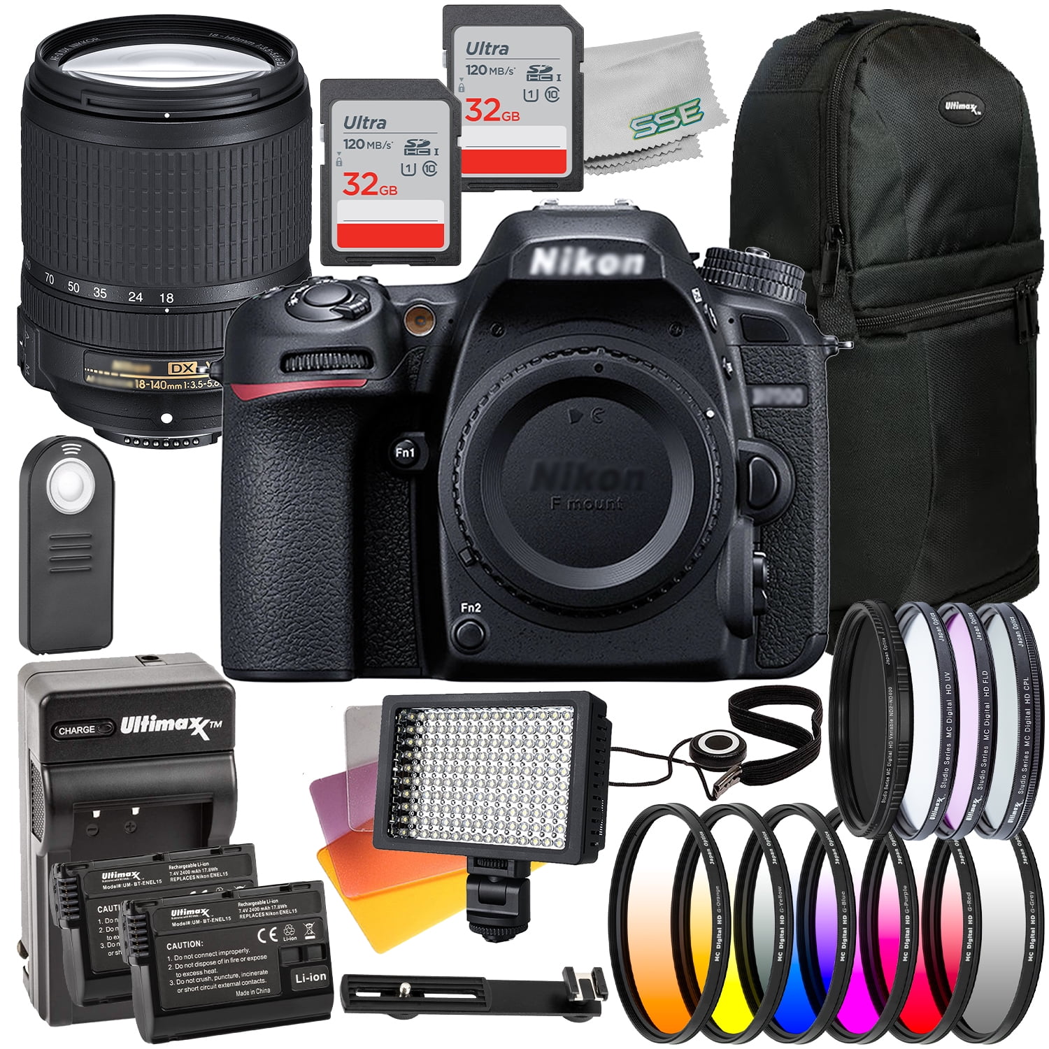 Ultimaxx Deluxe Nikon D7500 DSLR Camera with 18-140mm Lens Bundle ...