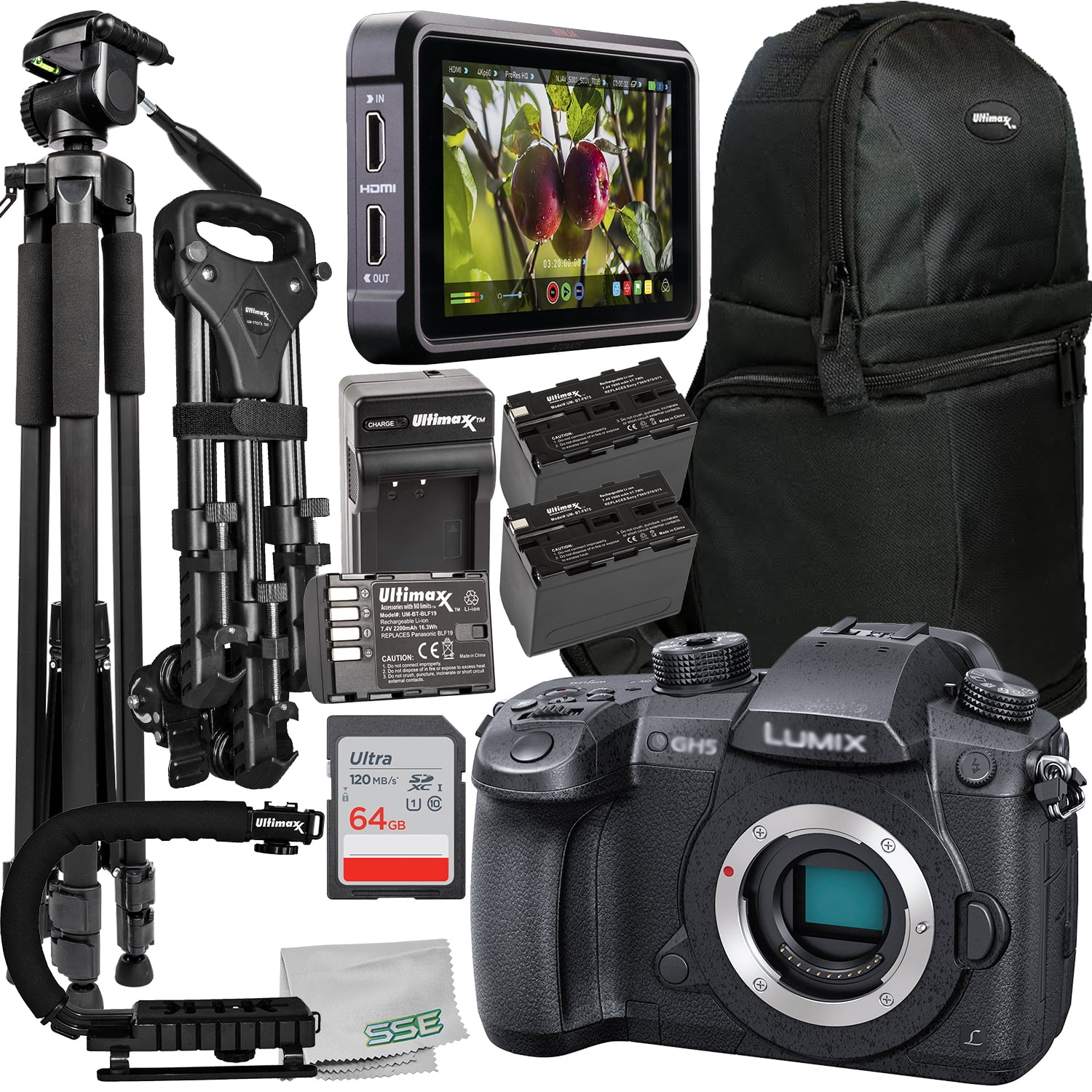 Ultimaxx Deluxe Panasonic Lumix DC-GH5 Mirrorless Camera Bundle (Body ...