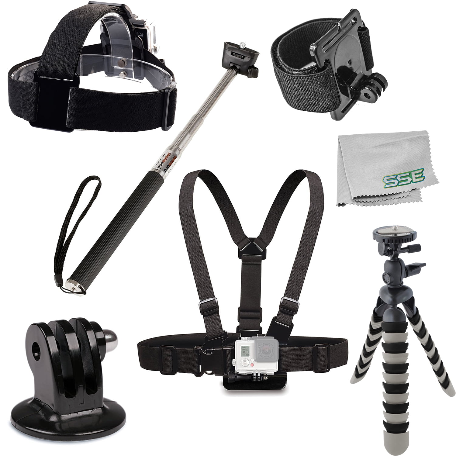 Ultimaxx Essential Accessory Kit for Action Cameras - Includes: Chest ...