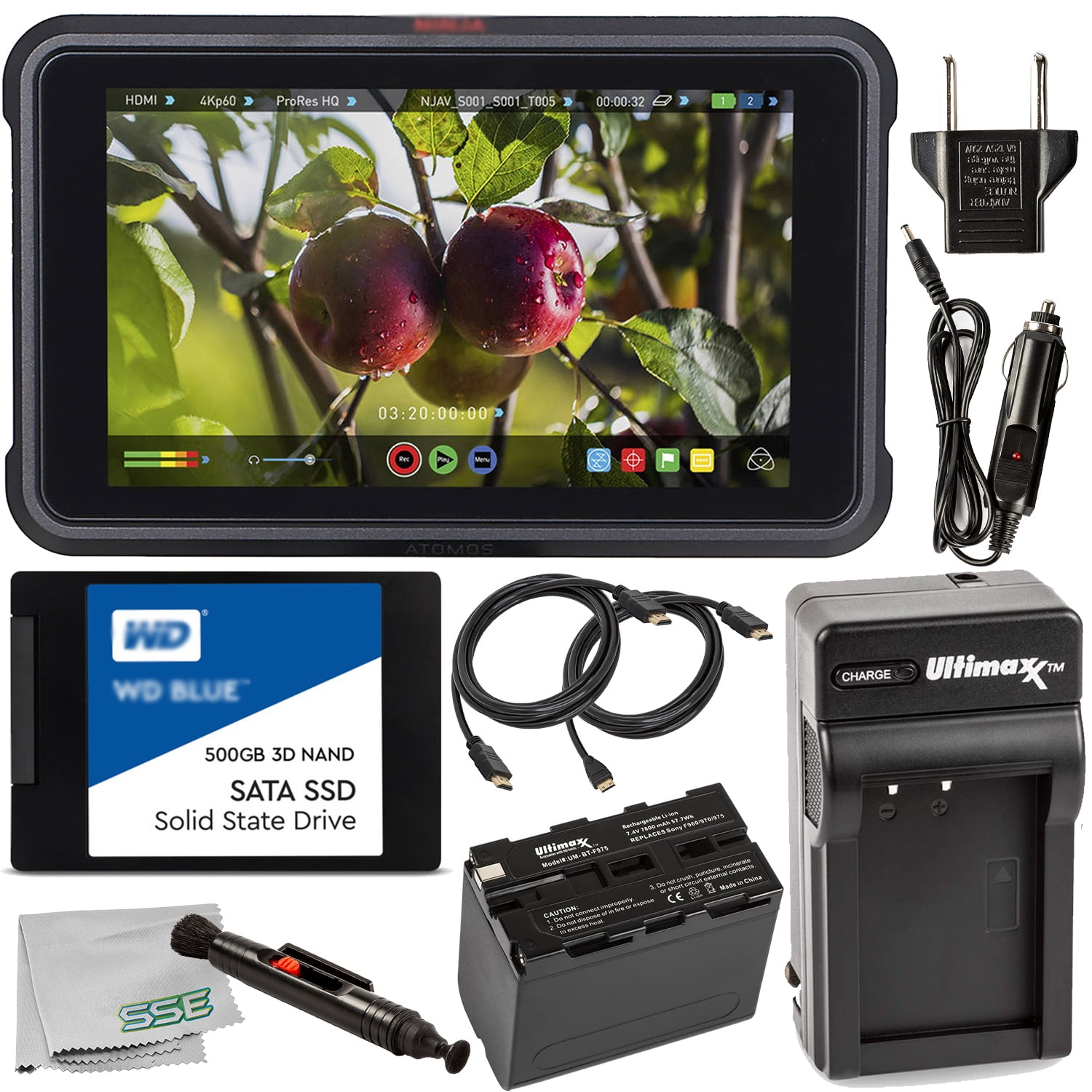 Ultimaxx Essential Atomos Ninja V 5" 4K HDMI Recording Monitor Bundle ...