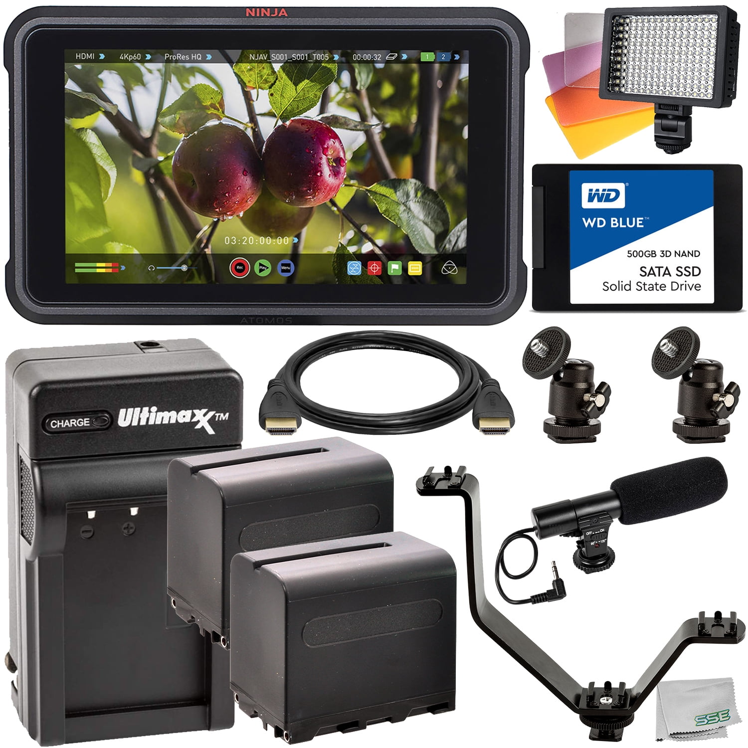 Ultimaxx Essential Atomos Ninja V 5" 4K HDMI Recording Monitor Bundle ...