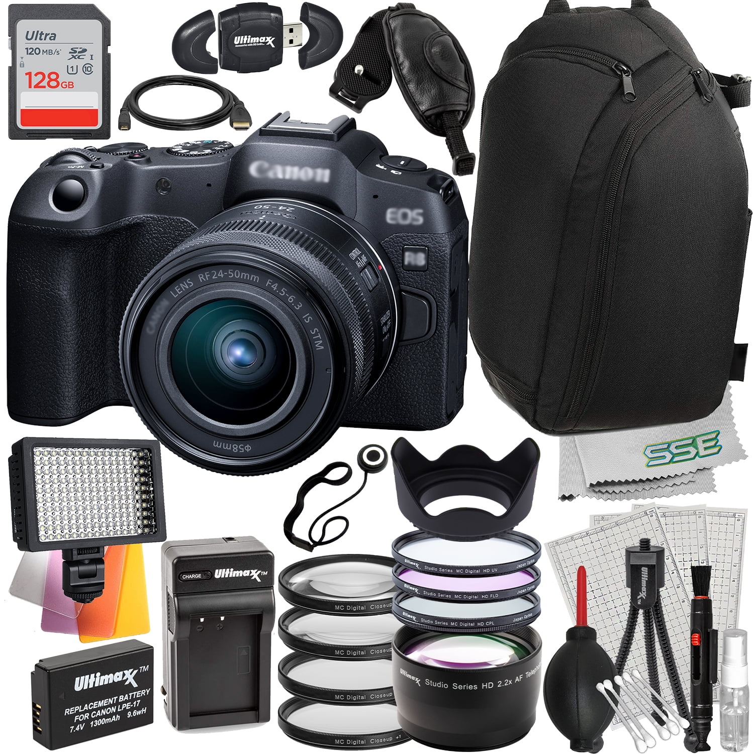 Ultimaxx Essential Canon EOS R8 with RF 24-50mm f/4.5-6.3 Lens Bundle ...