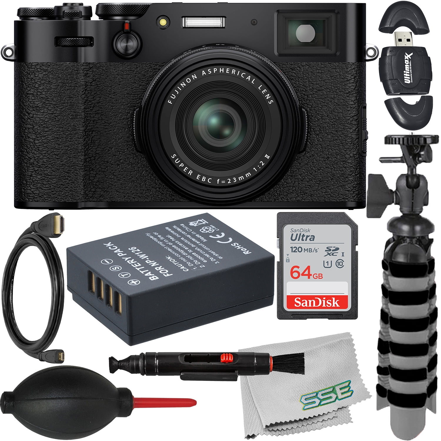 Ultimaxx FUJIFILM X100V Wi-Fi and Bluetooth Digital Camera Bundle with ...