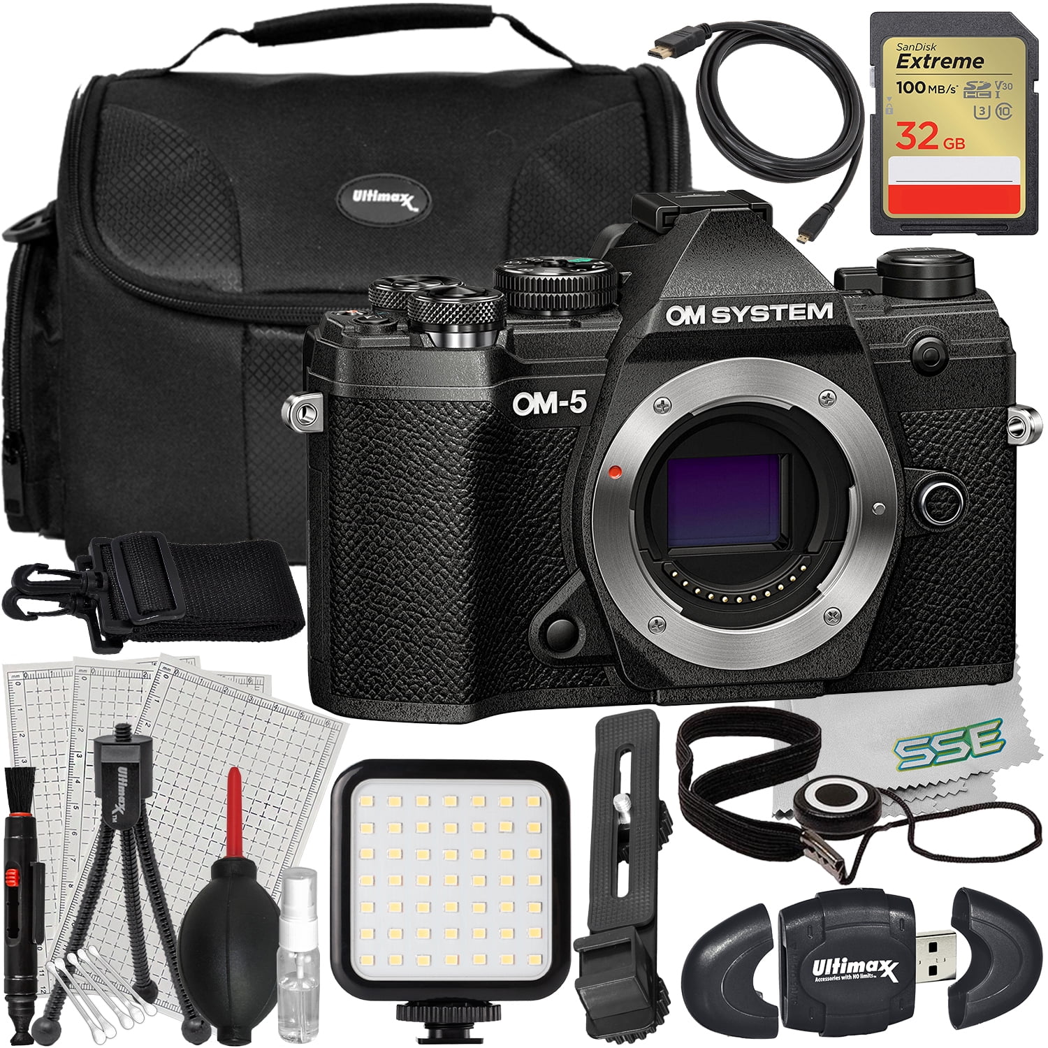 Ultimaxx Essential OM-5 Mirrorless Camera (Black - Body Only) Bundle ...