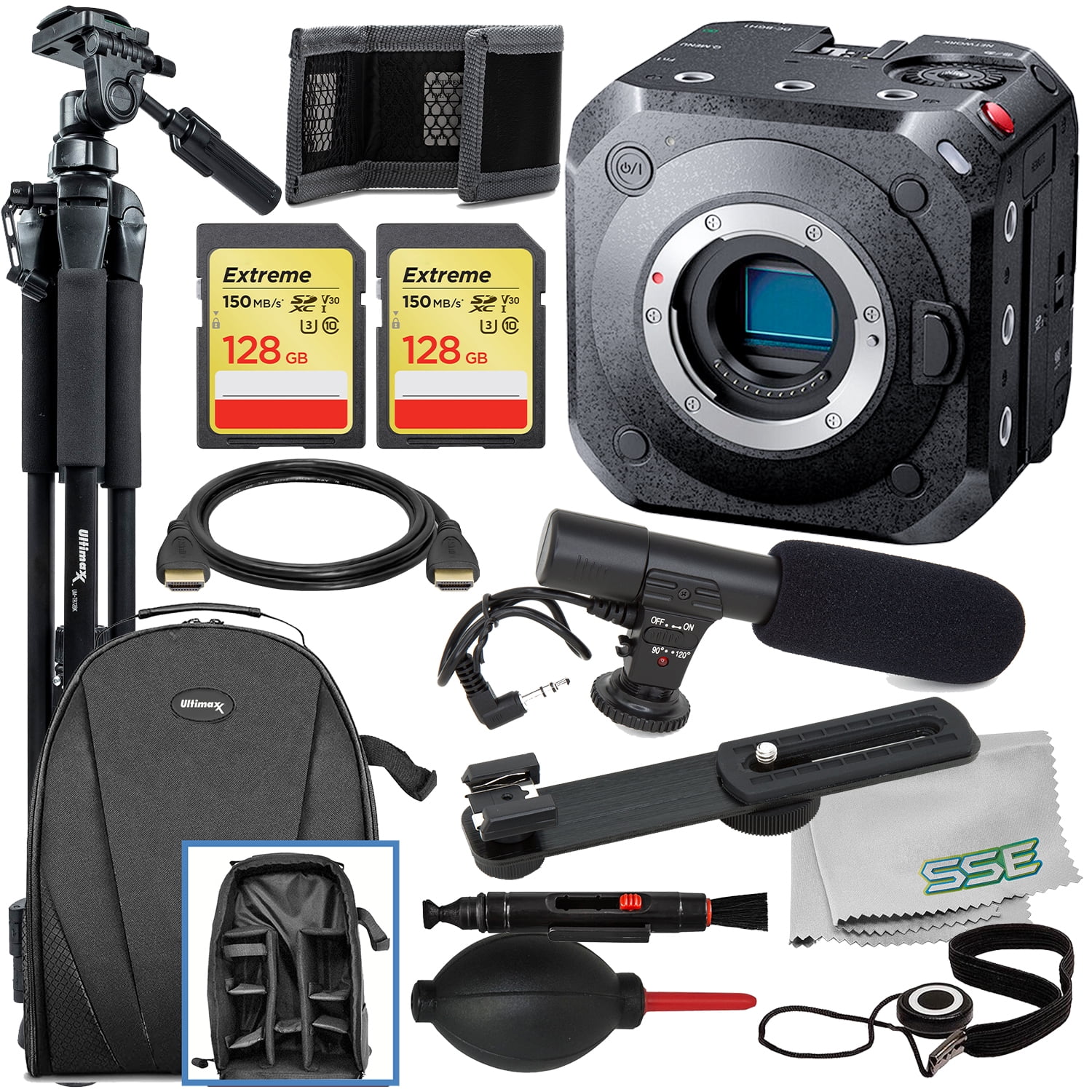 Ultimaxx Essential Panasonic Lumix BGH1 Box Cinema Camera Bundle (Body ...