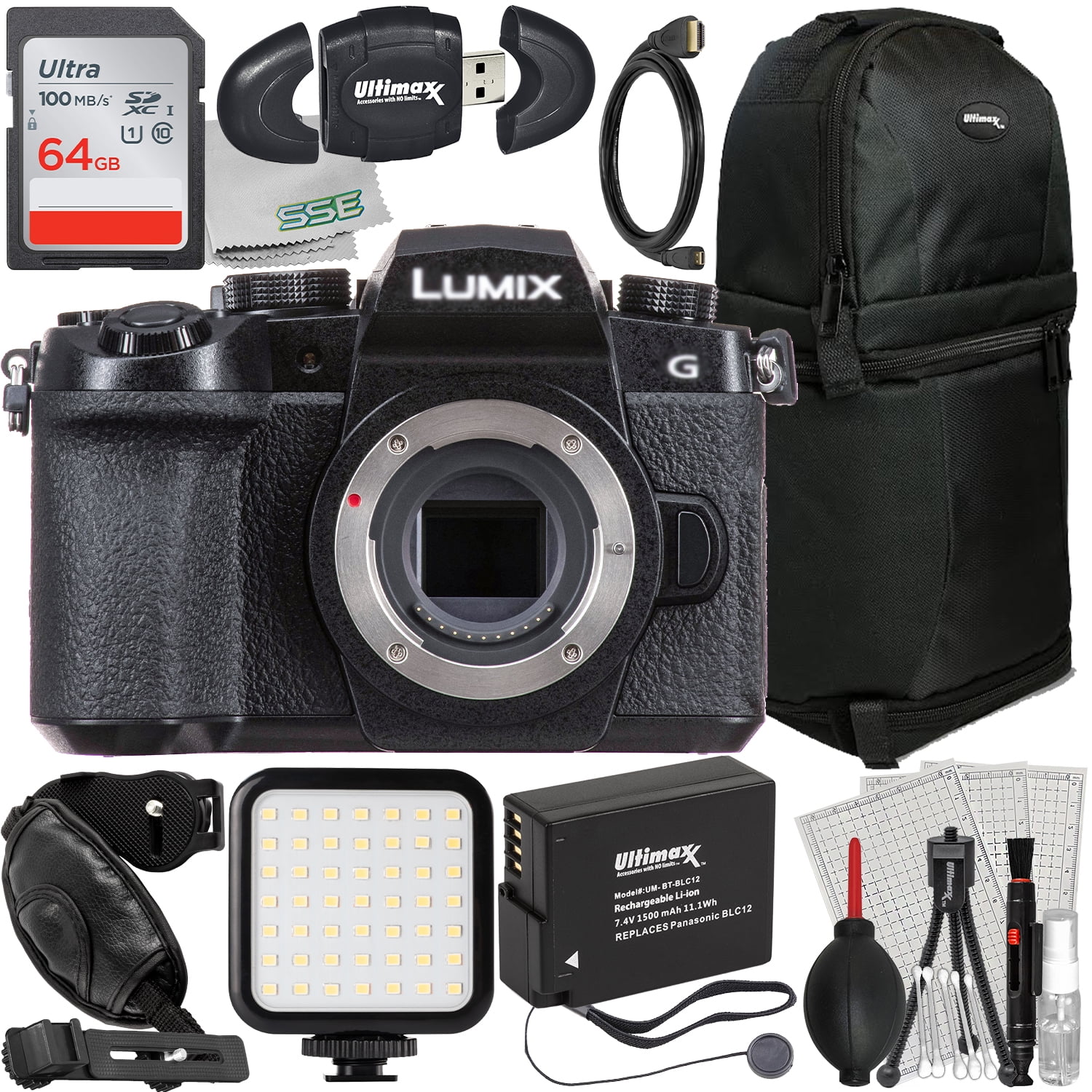Ultimaxx Essential Panasonic Lumix G95 Hybrid Mirrorless Camera Bundle ...