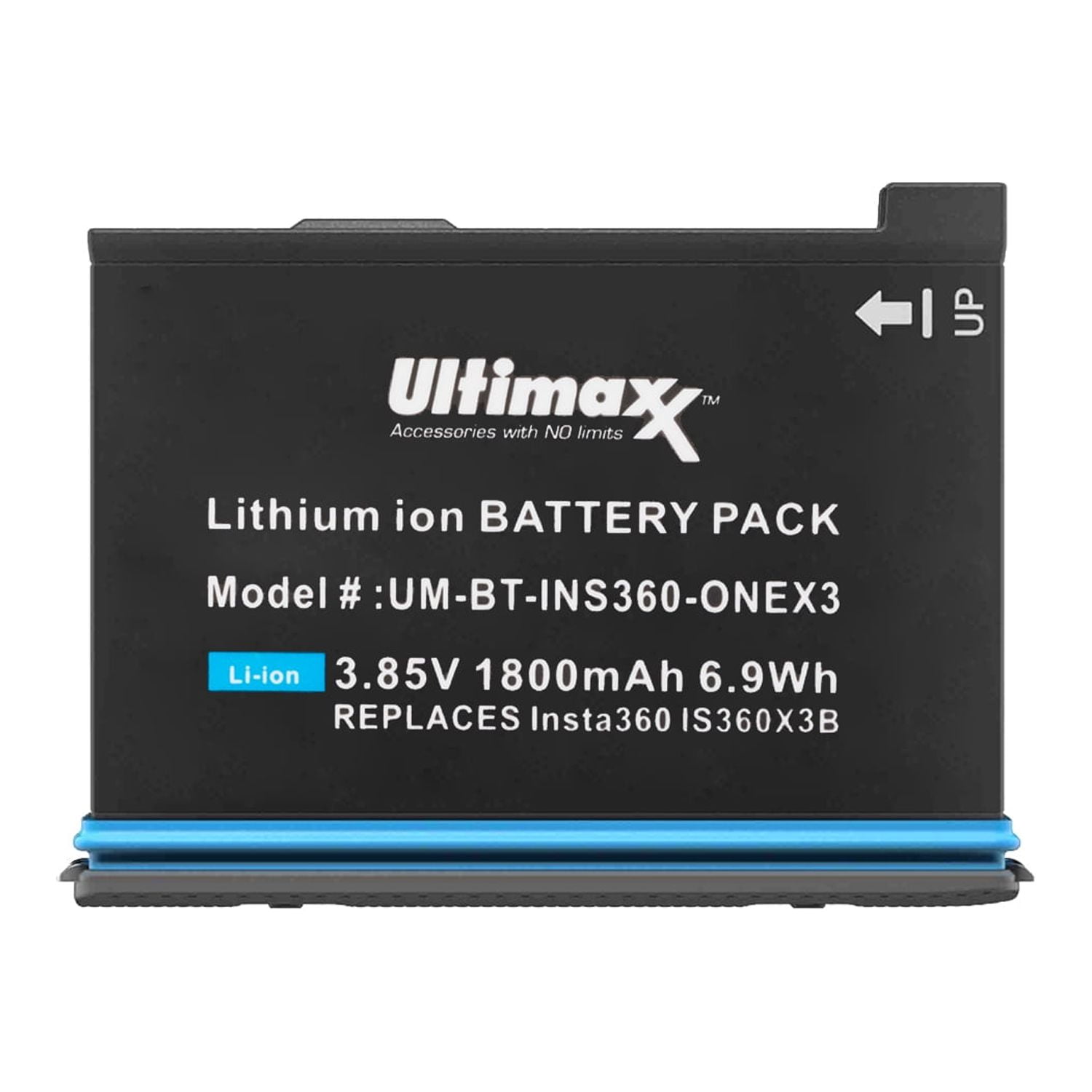 Ultimaxx Replacement Insta360 ONE X3 Battery 1800 mAh (2 Pack) and USB ...