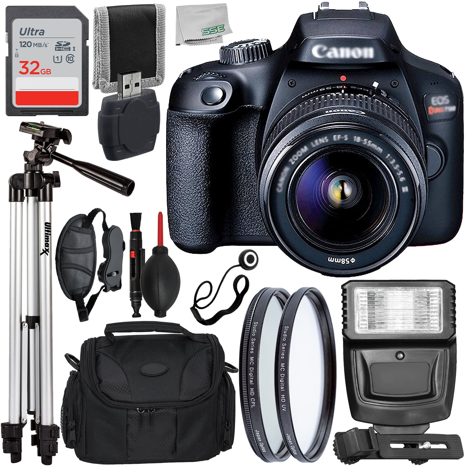 Ultimaxx Starter Canon Rebel T100 DSLR Camera with EF-S 18-55mm Lens ...