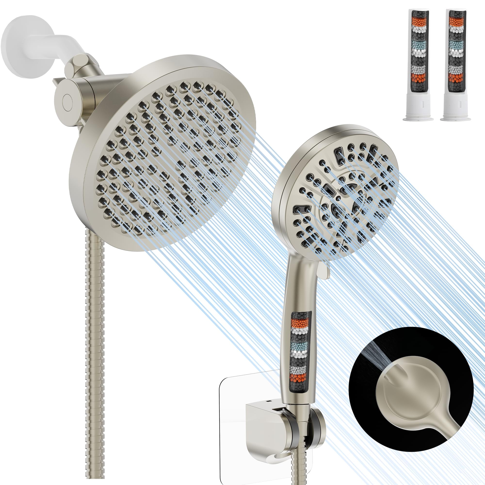 UltrTxenova Shower Head with Handheld Spray Combo,6" High Pressure Rain ...