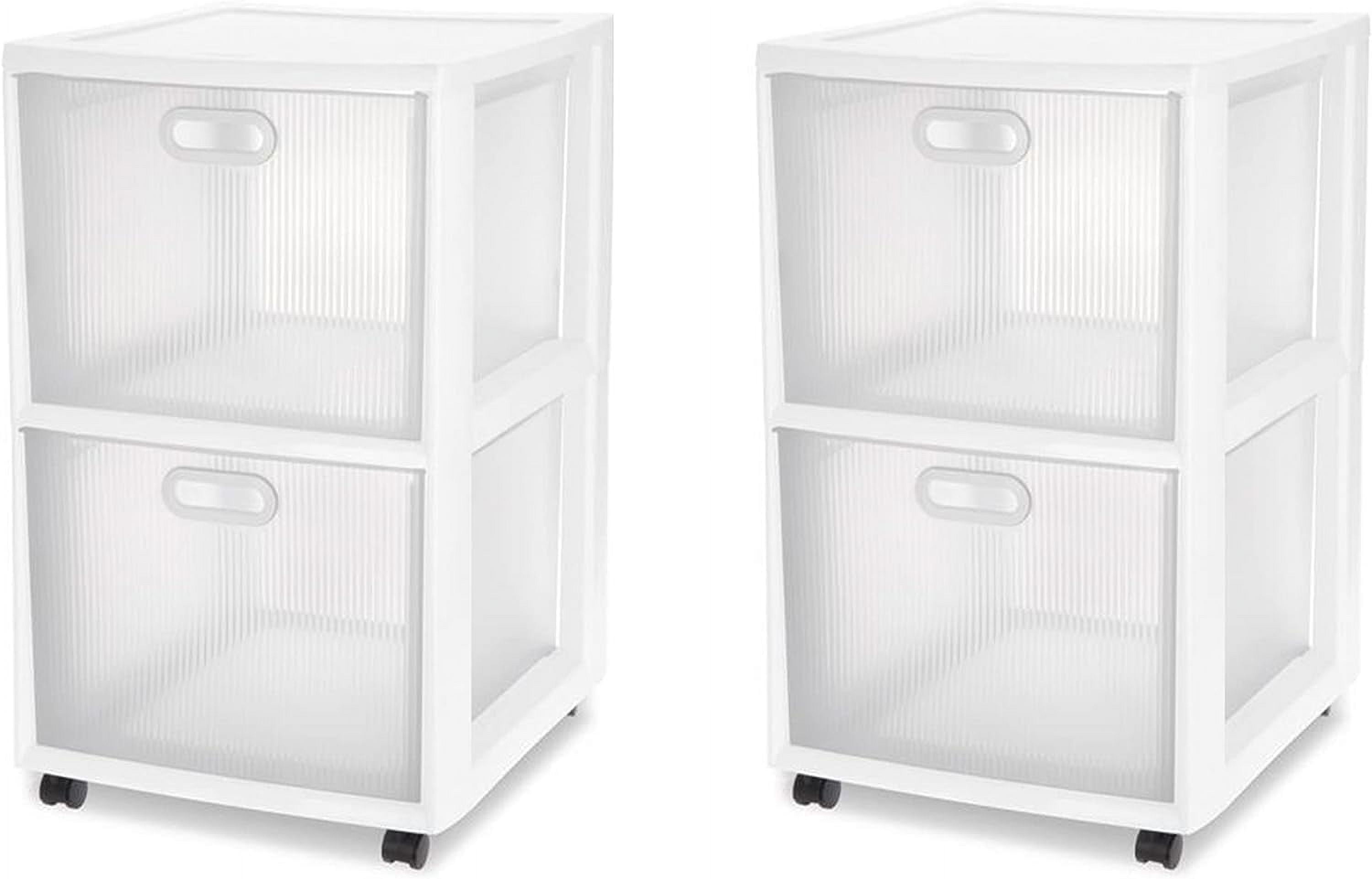 Ultra 2 Clear Drawer Plastic Rolling Storage Container Cart With ...