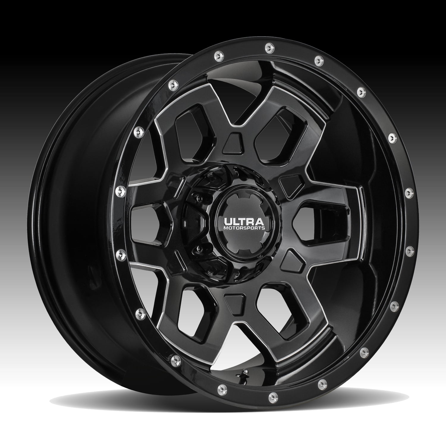 Ultra 217BM Warlock 17x9 6x135/6x139.7 +18et Gloss Black CNC Milled ...