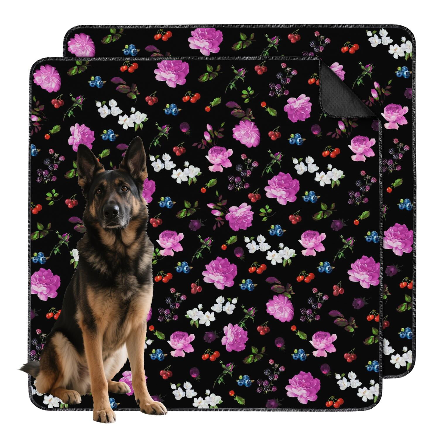 Ultra Absorbent 48x48 Inch Washable Puppy Pee Pad with Floral Design ...