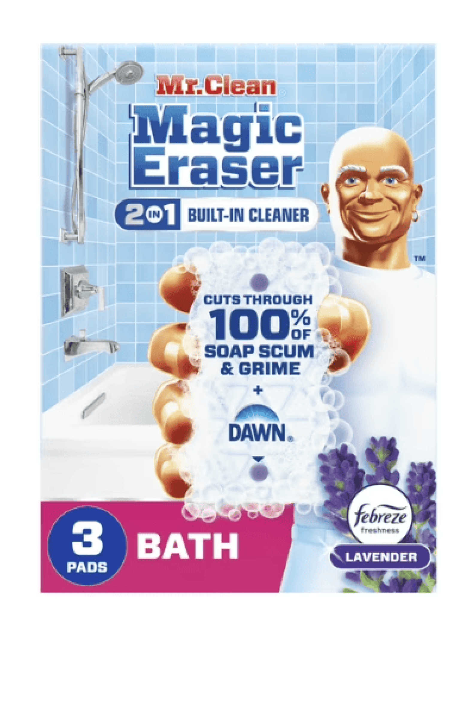 Ultra Bath Magic Eraser, Multi Purpose Cleaner for Bathroom, 3 Count Mr ...