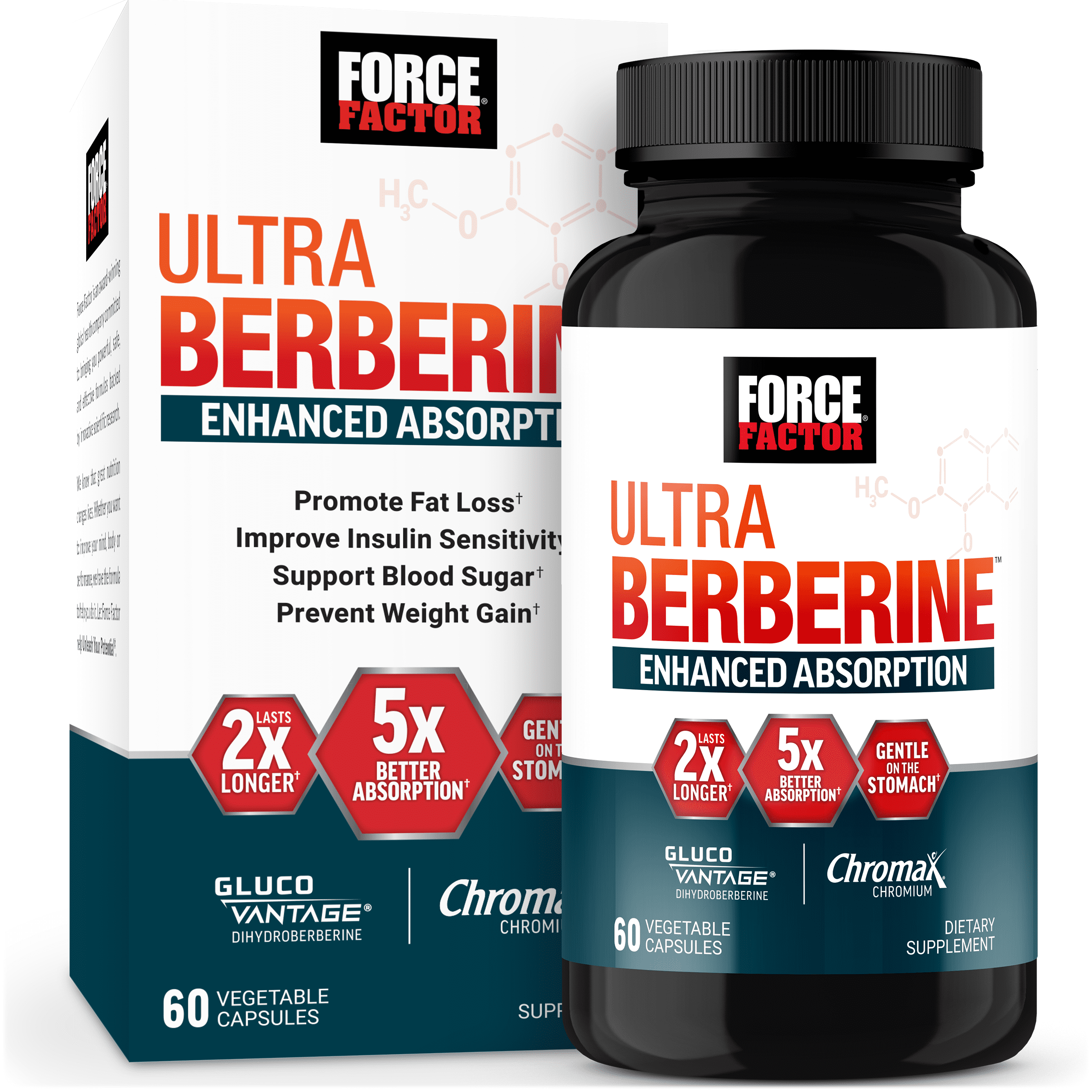 Force Factor Ultra Berberine Enhanced Absorption for Metabolism, Fat ...