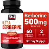 Force Factor Ultra Berberine 500mg Berberine HCl Supports Glucose Metabolism 60 Vegetable ...