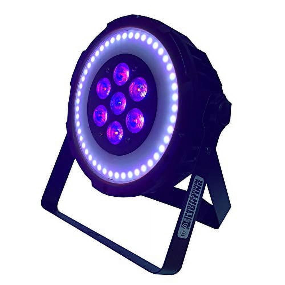 Ultra Bright LED FlatPar 7x10 Watt Hex RGBAW SlimPar Light w/FX Ring - Up-Lighting - Stage ...