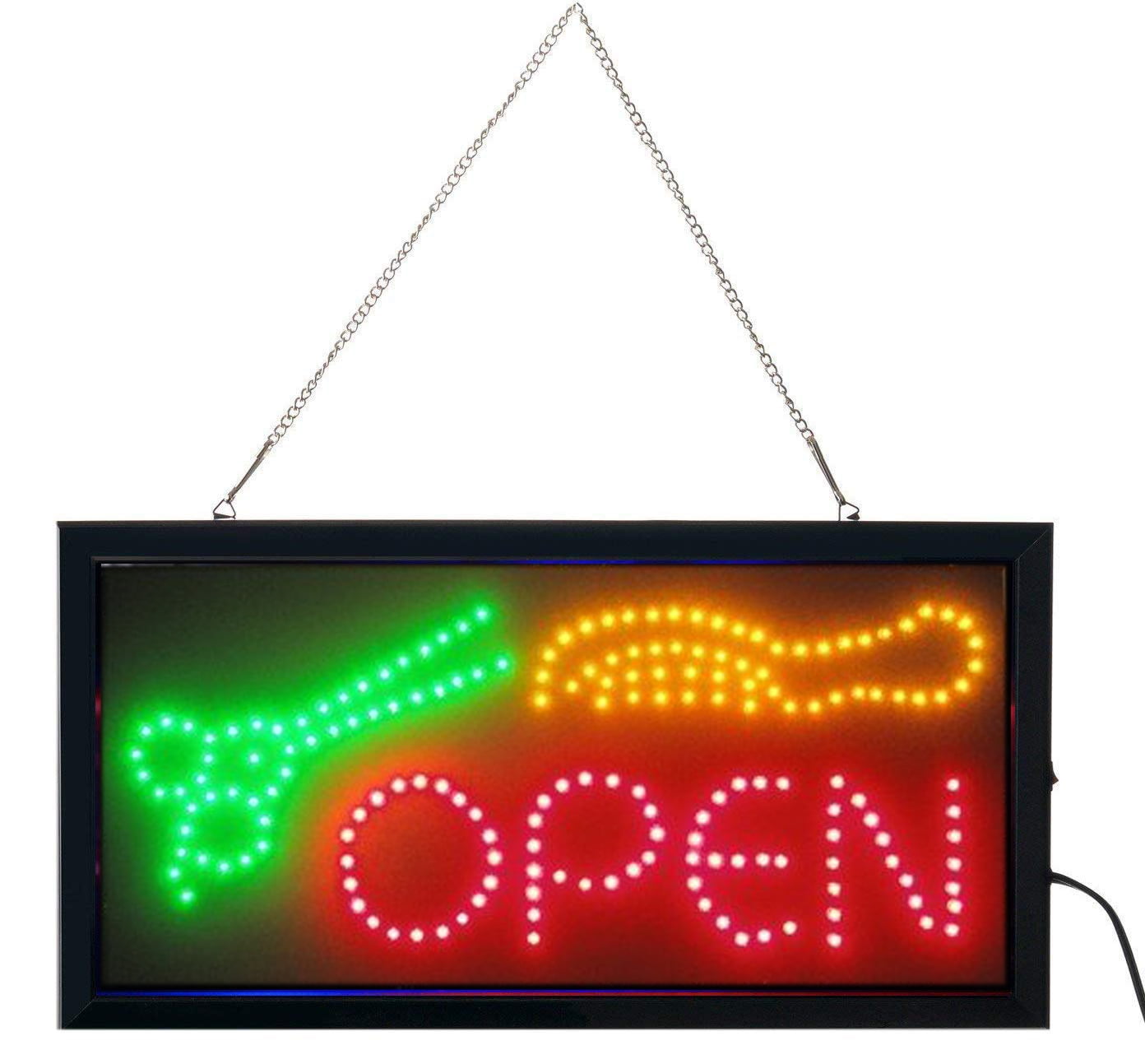 Ultra Bright LED Neon Animated Hair CUT Salon Open Sign for Business w ...
