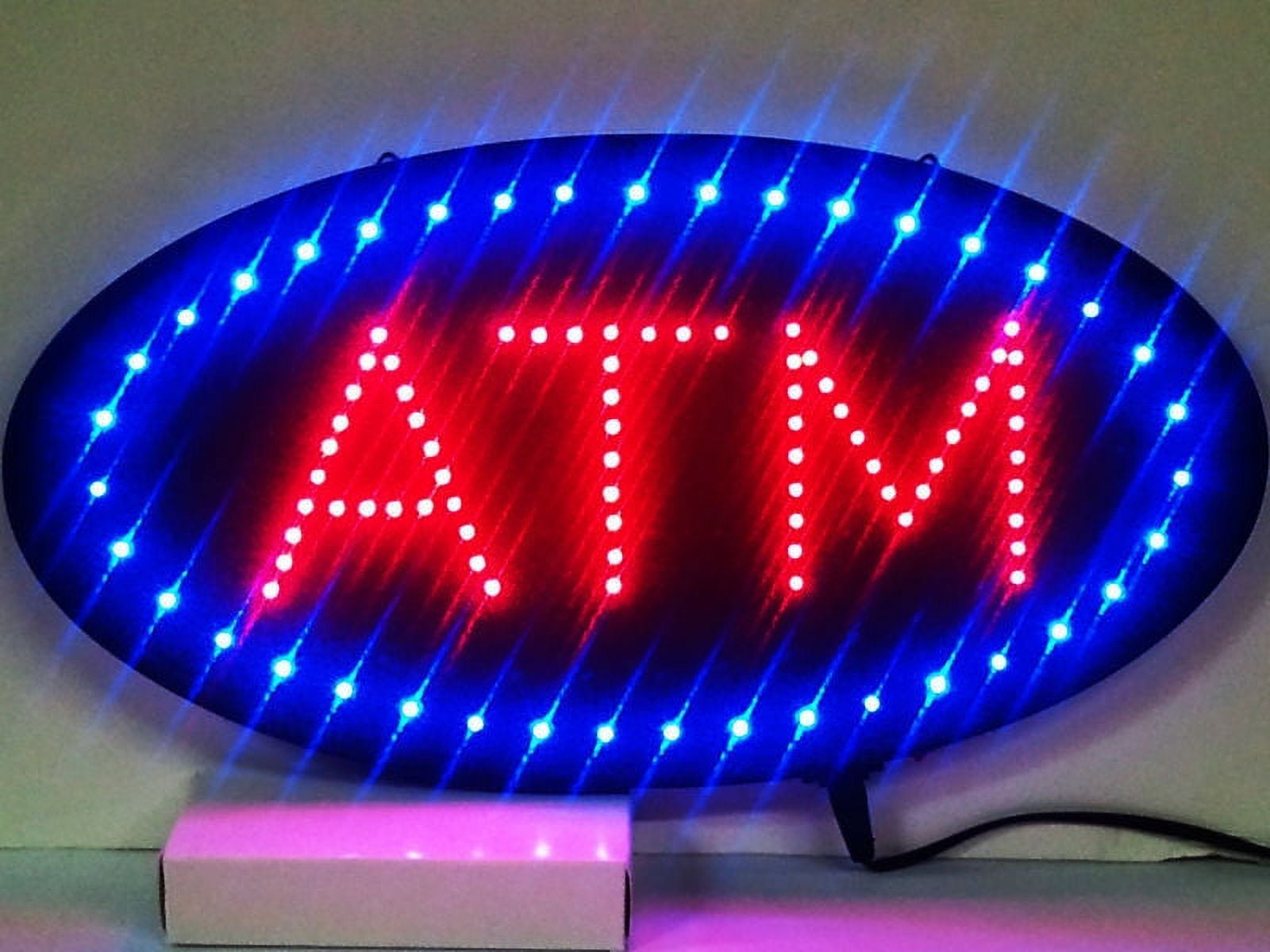 Ultra Bright LED Neon Light Animated OVAL ATM Machine Open Sign R86B ...