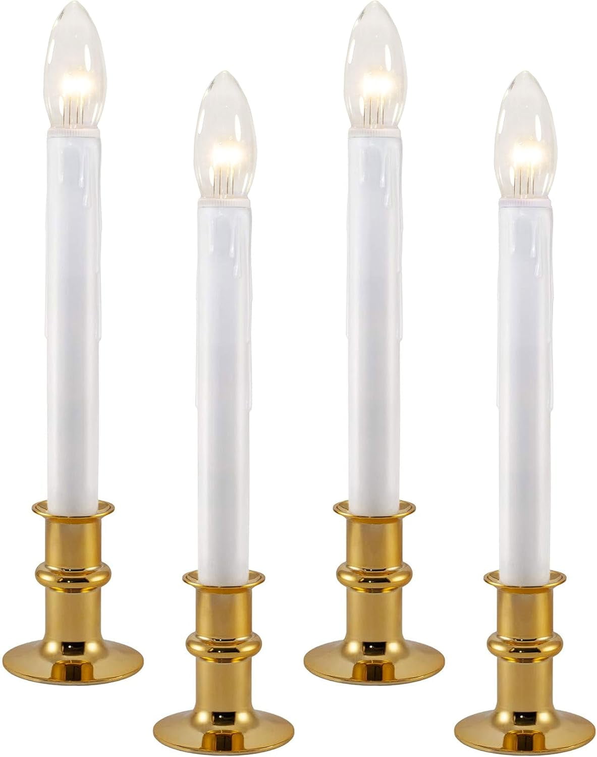 Ultra-Bright LED Window Candles with Timer, Battery Operated, Metal ...