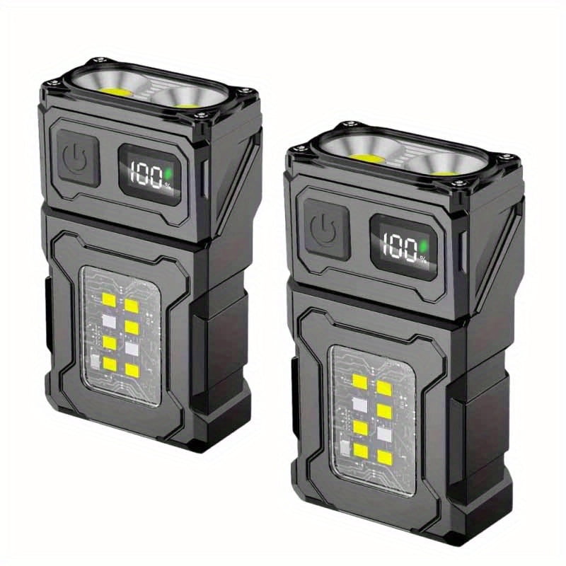 Ultra Bright Mini LED Flashlight & COB Work Light, Rechargeable ...