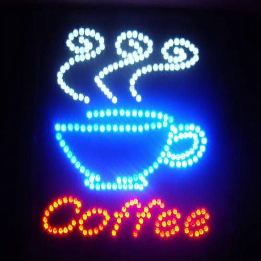 Ultra Bright Sign Coffee Tea Cup with Steam Super Size 19" X19 with ...