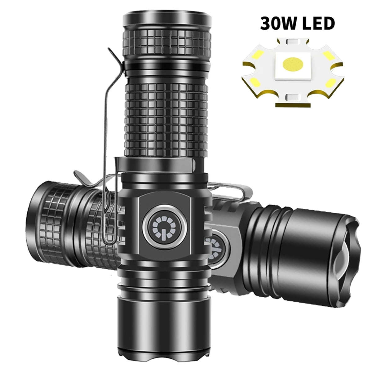 Ultra-Bright Tactical LED Flashlight: USB-C Rechargeable, Compact ...